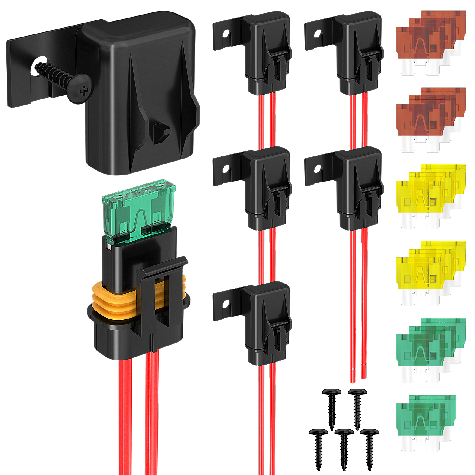 Snapklik.com : DaierTek Inline Fuse Holder 12V 12 AWG Waterproof ATC ...