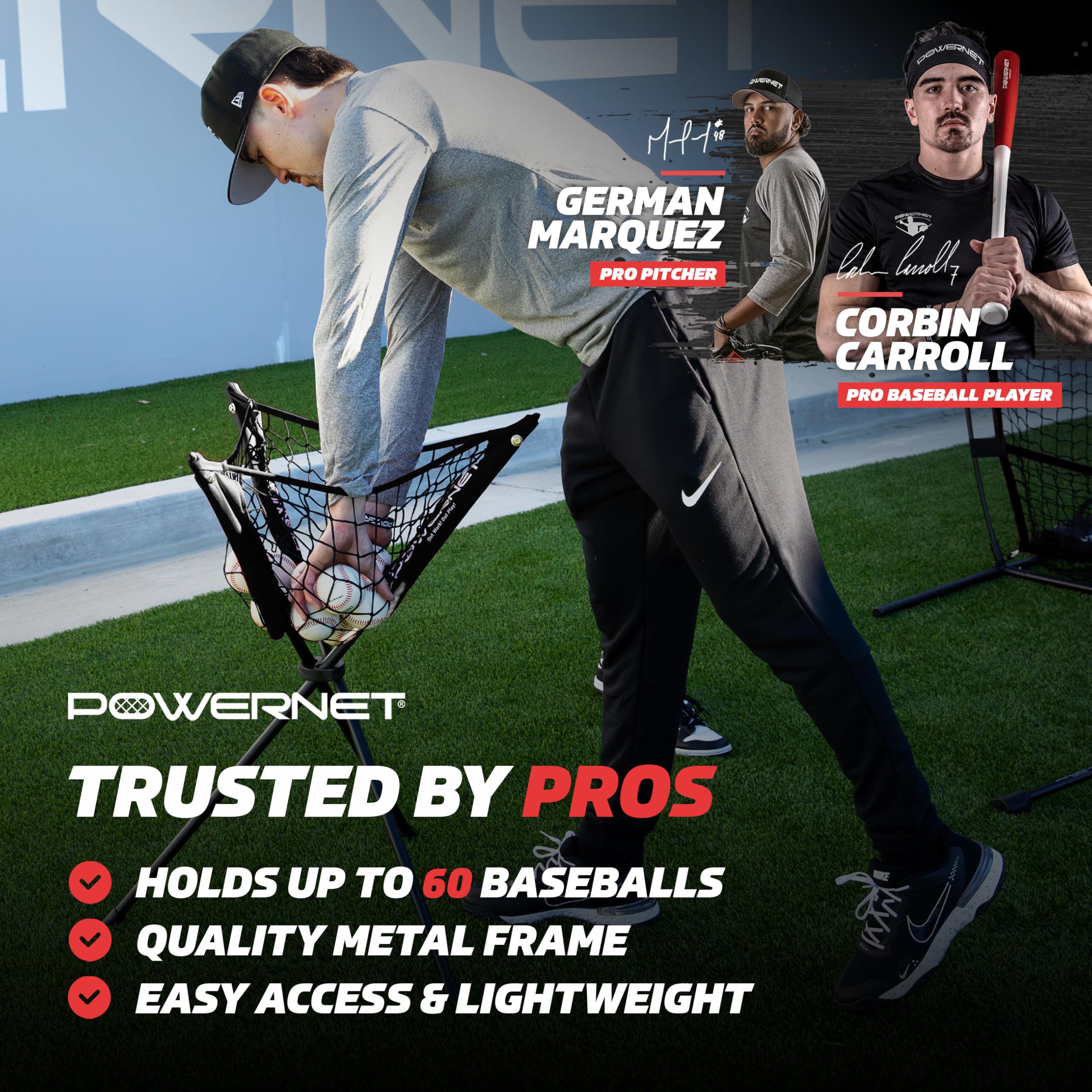 Snapklik.com : PowerNet Baseball & Softball Ball Caddy, Portable ...