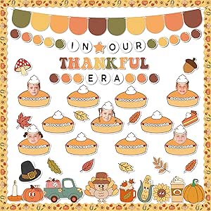 Amazon.com: CPicdn 152Pcs Thanksgiving Bulletin Board Decoration Set ...