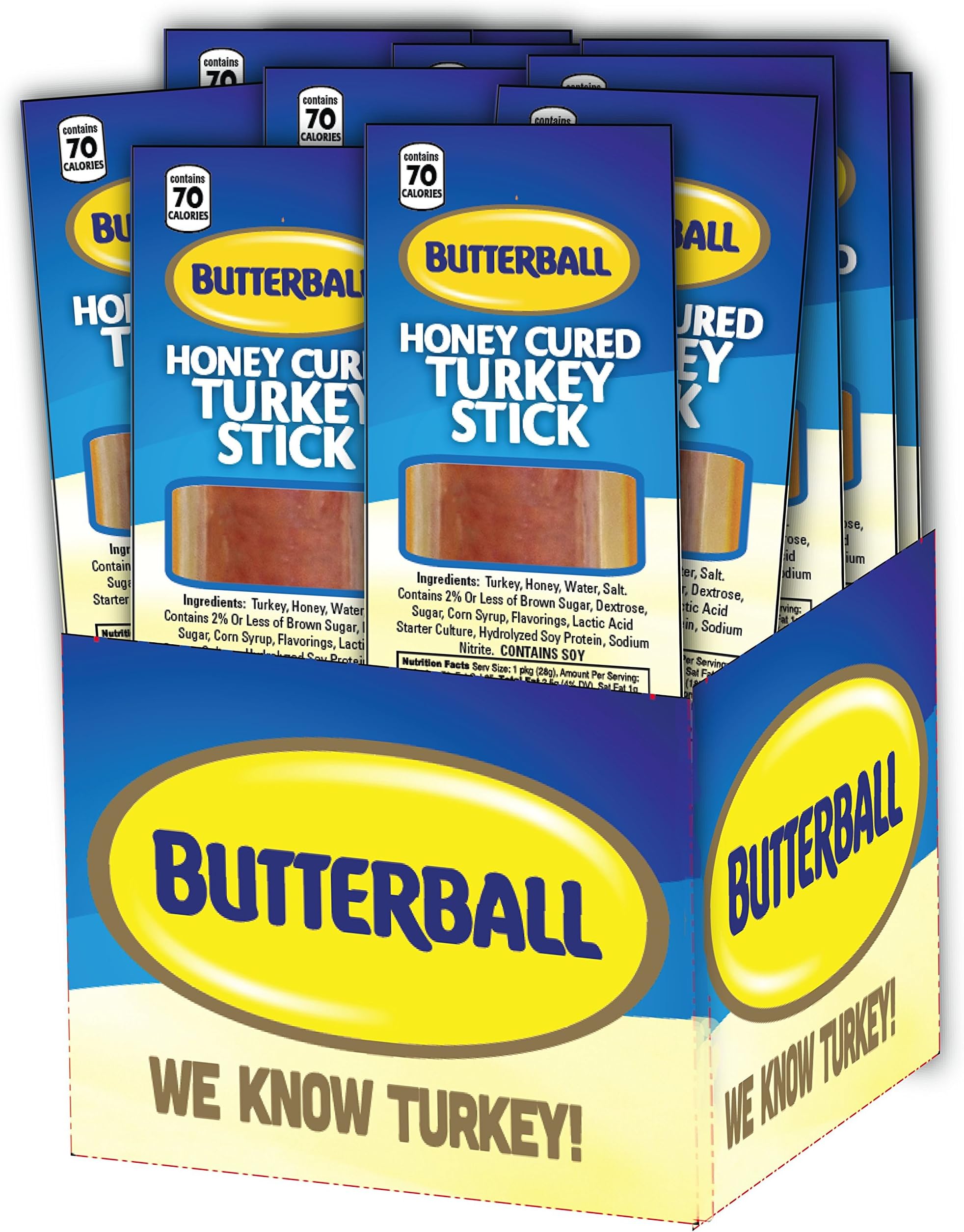 Amazon.com: Butterball Honey Cured Turkey Sticks (1 oz Stick - Box of ...