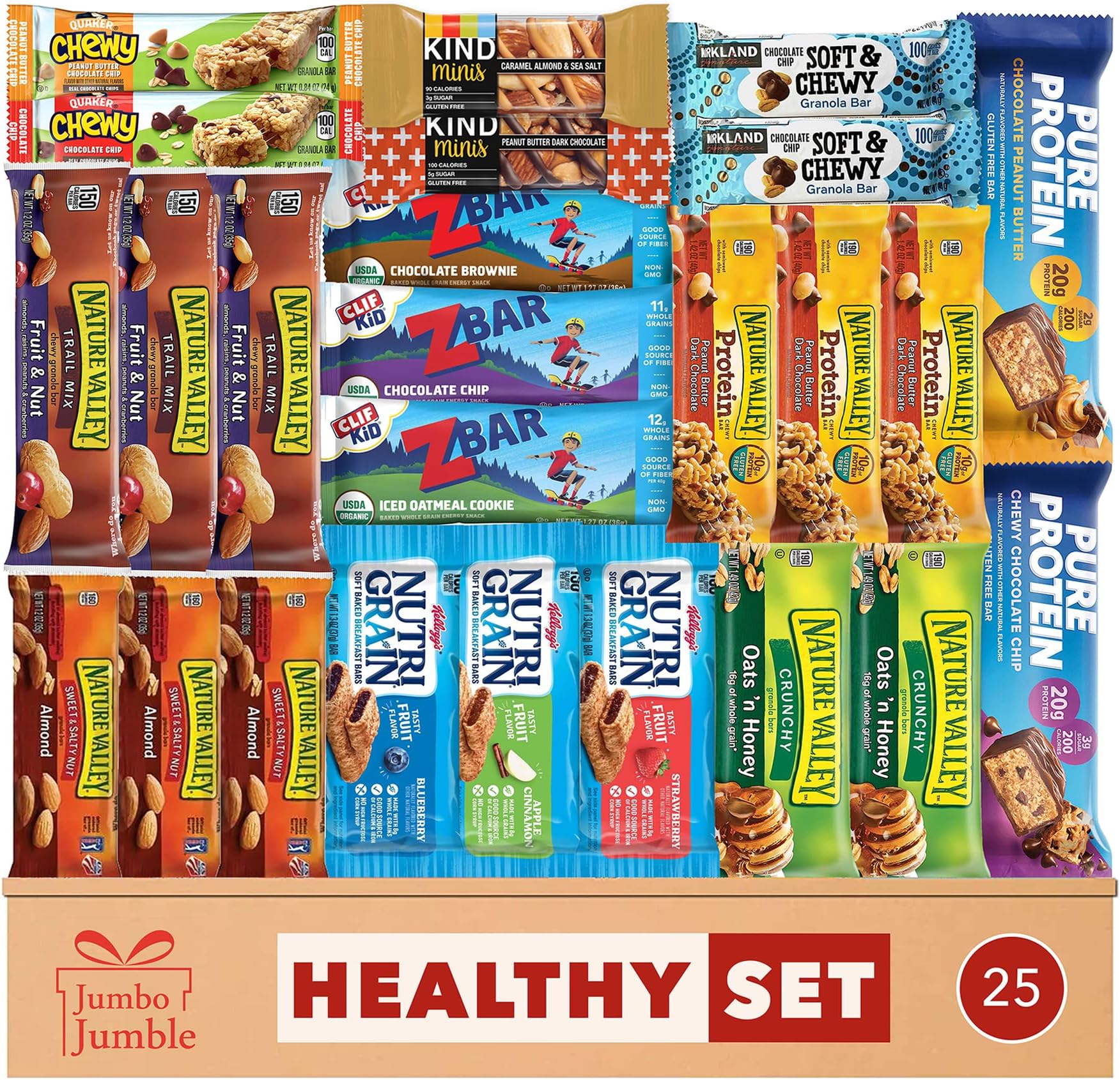 Amazon.com: Jumbo Jumble Snack Box (25 Count) Gift Care Package Snacks ...