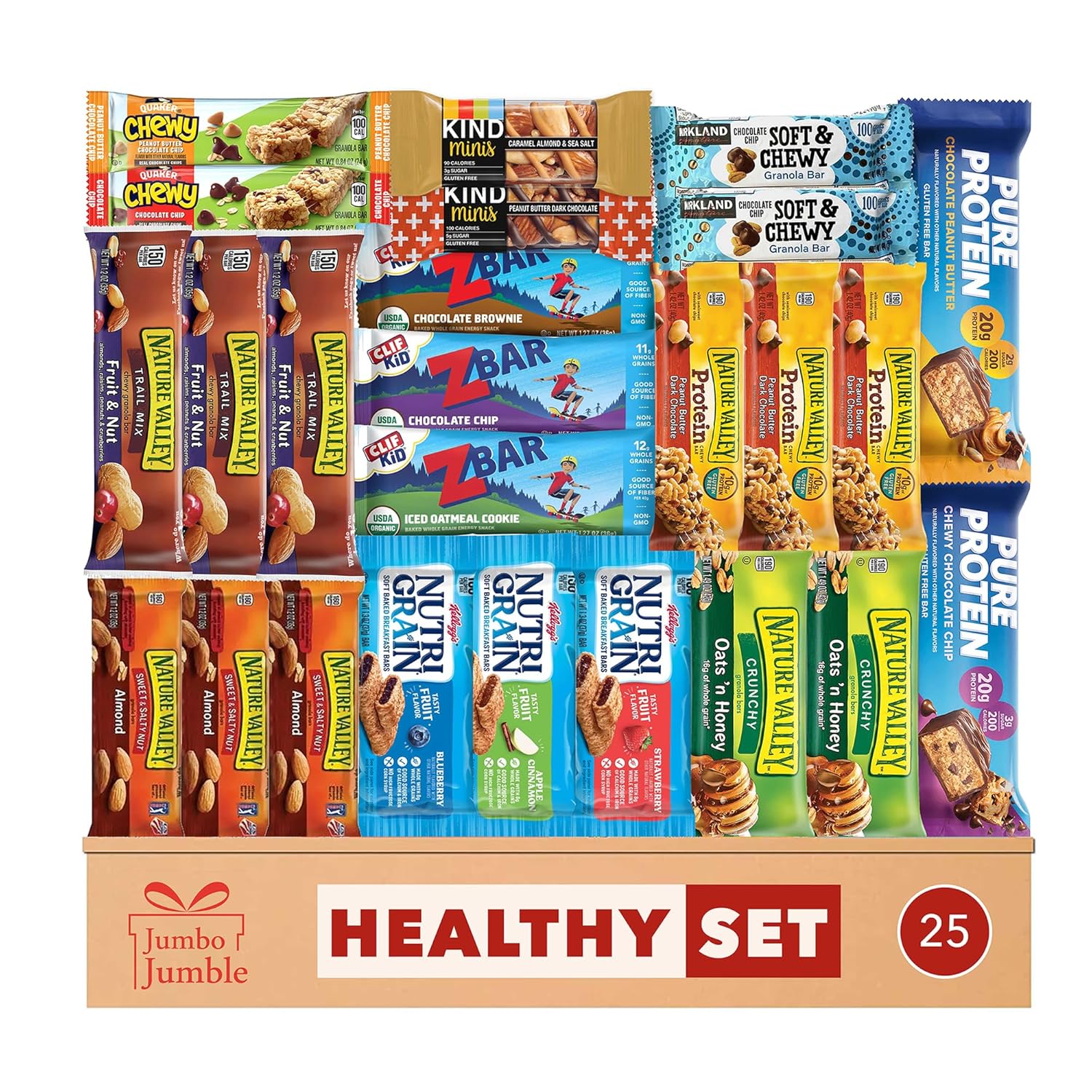 Amazon.com: Jumbo Jumble Snack Box (25 Count) Gift Care Package Snacks ...