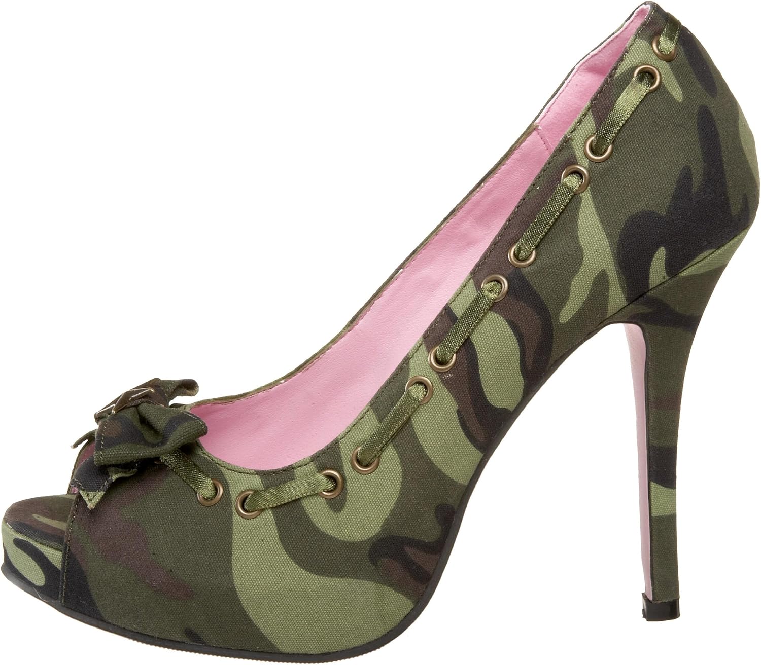 Amazon.com | Leg Avenue Women's Army Peep Toe Pump,Camo,8 M US | Shoes