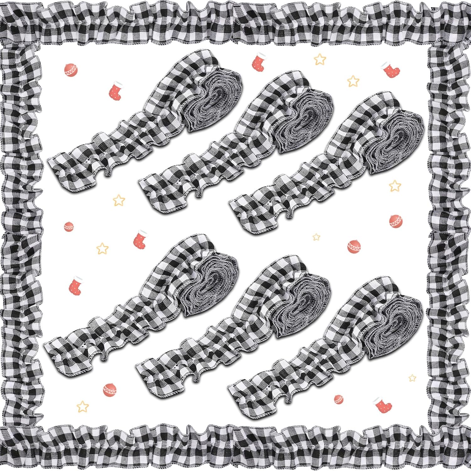 Amazon.com: 6 Rolls Ruffled Bulletin Board Borders for Classroom Decor ...