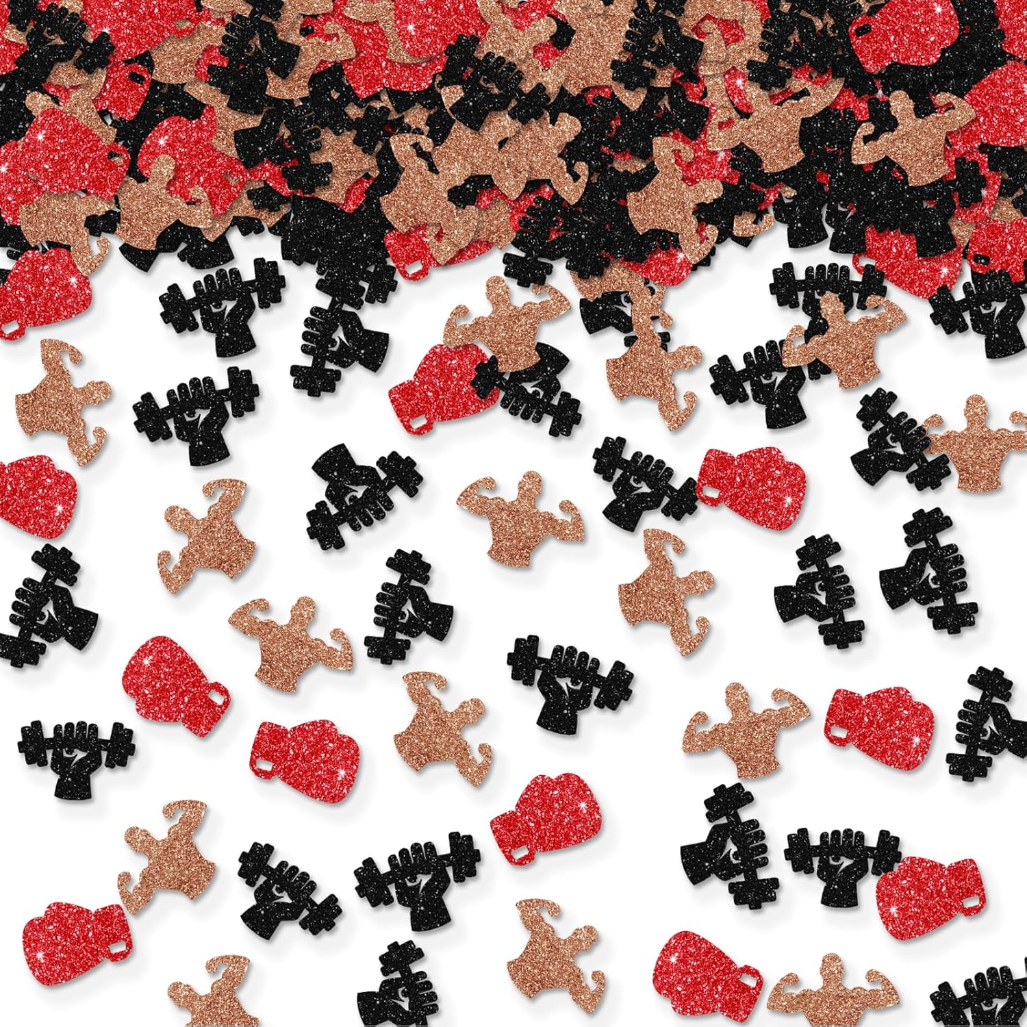 Amazon.com: 100pcs Fitness Confetti, Black Glitter Dumbbell Table ...
