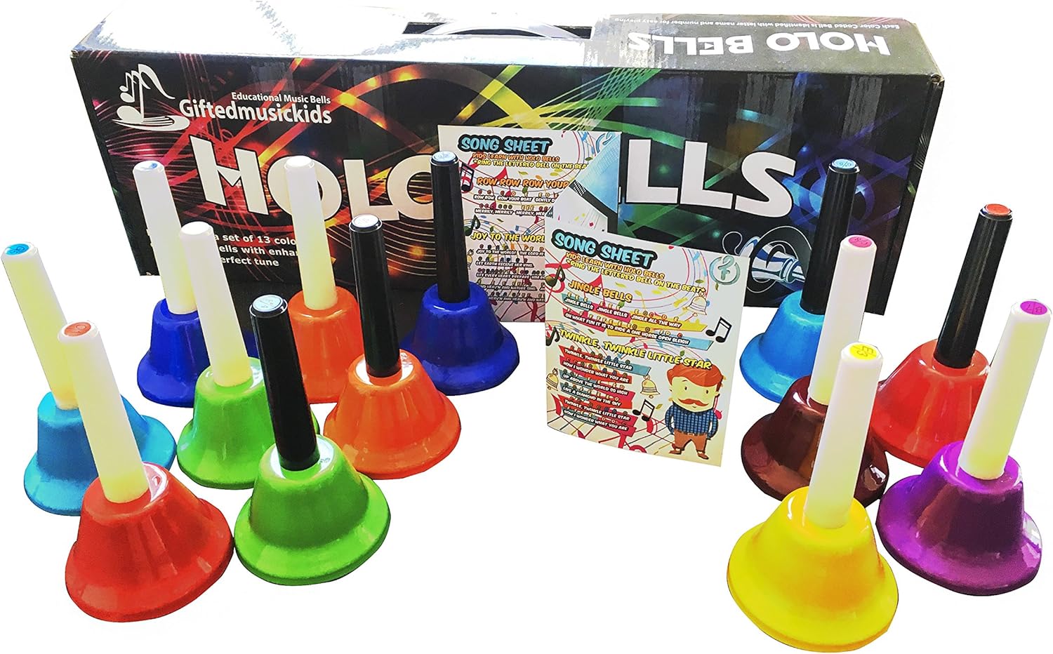 Amazon.com: Giftedkids 13 Chromatic Hand Bell Toddler Toys | Hand Bell ...