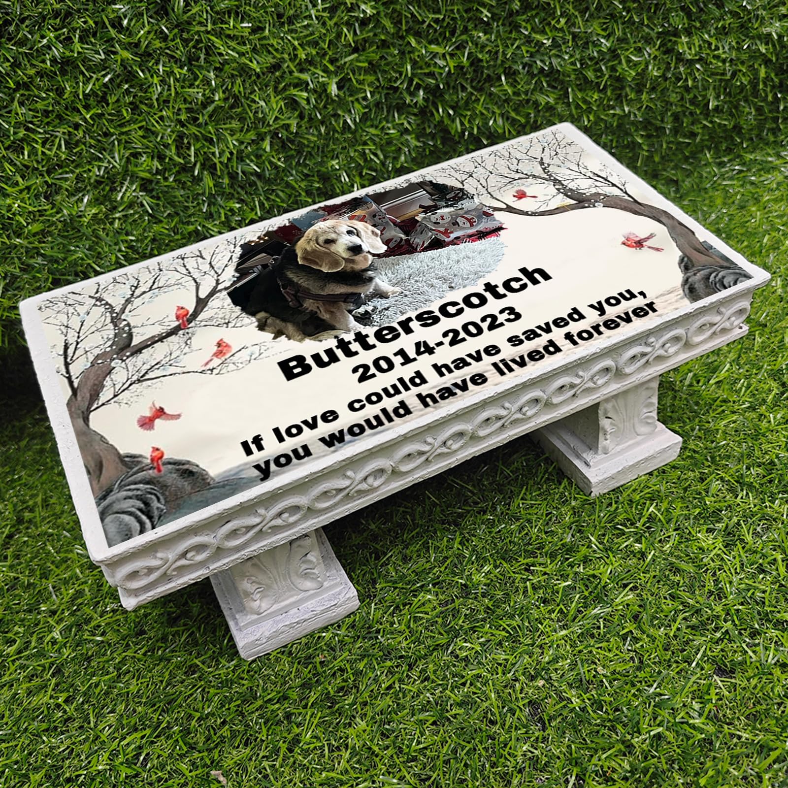 Personalized Dog Memorial Benches Pet Memorial Bench| You Left Paw