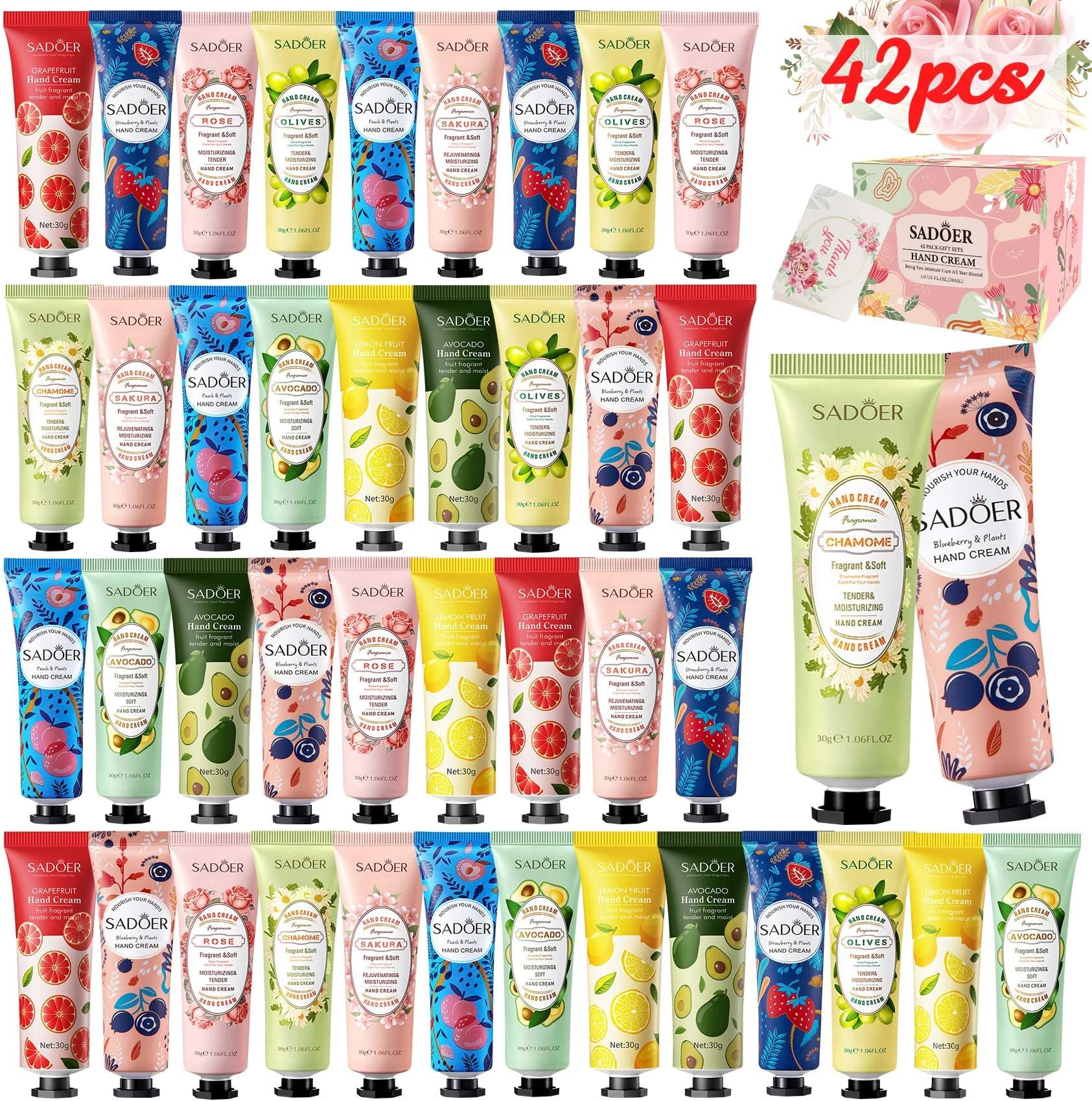 Amazon.com : 42 Pack Hand Cream Gifts Set,Hand Cream for women with ...
