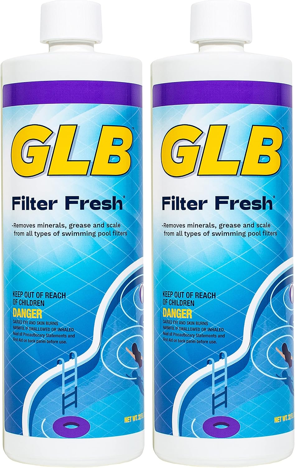 Amazon.com : GLB Filter Fresh (2 Pack) - Liquid Pool Filter Cleaner ...