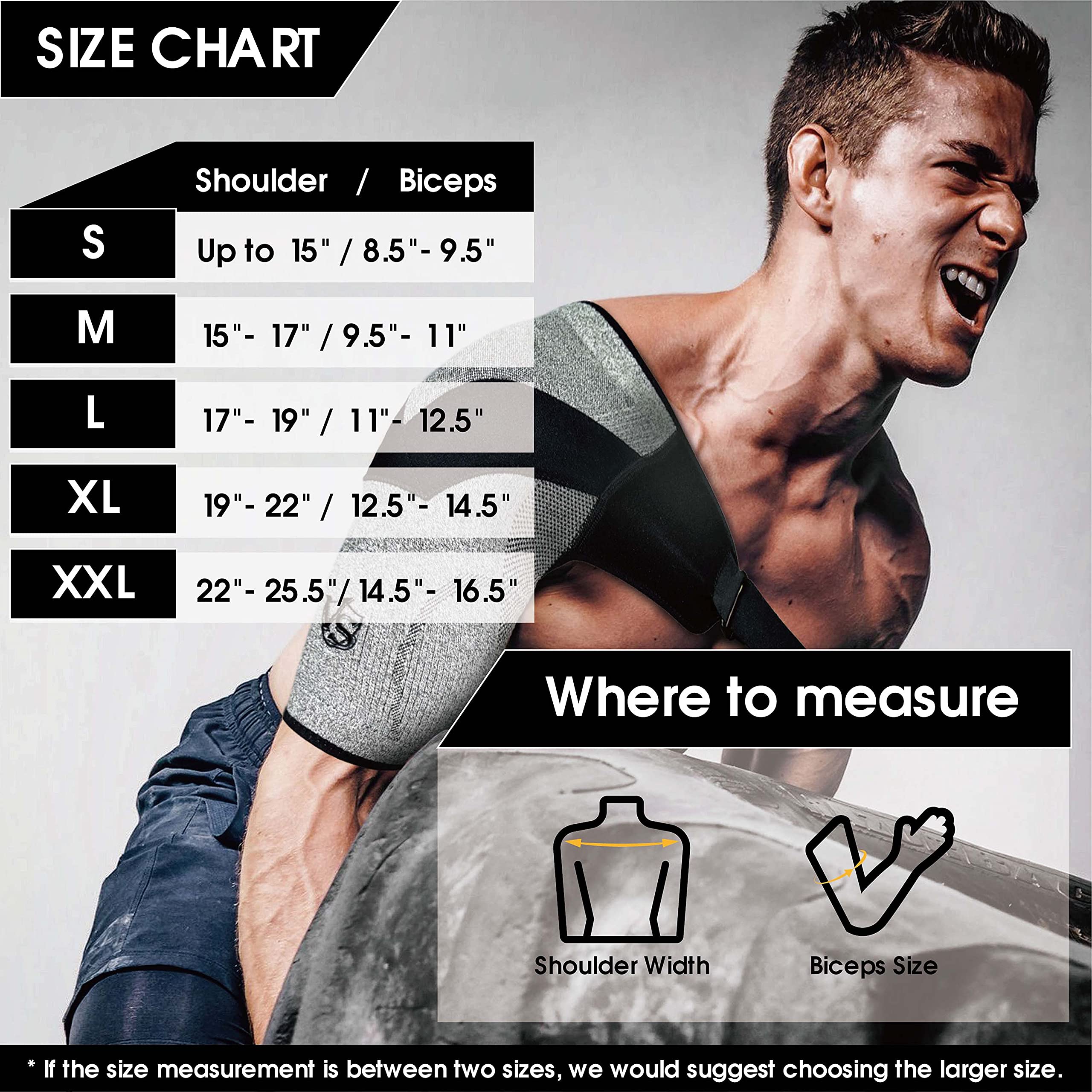 Vital Salveo Shoulder Brace Compression Sleeve Wrap with Support and ...