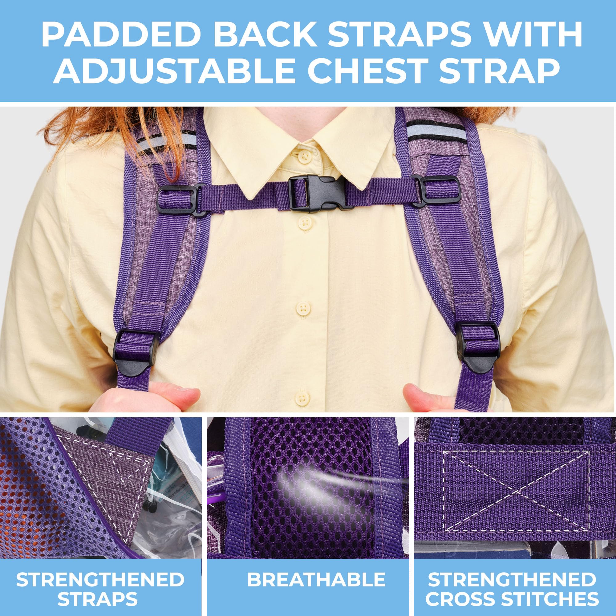 Snapklik.com : SHYLERO Clear Backpack Stadium Approved - Clear PVC Bag ...