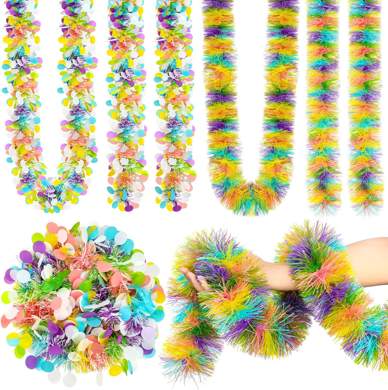 Amazon.com: Janinka 6 Pieces Easter Tinsel Garland Easter Egg Garland ...