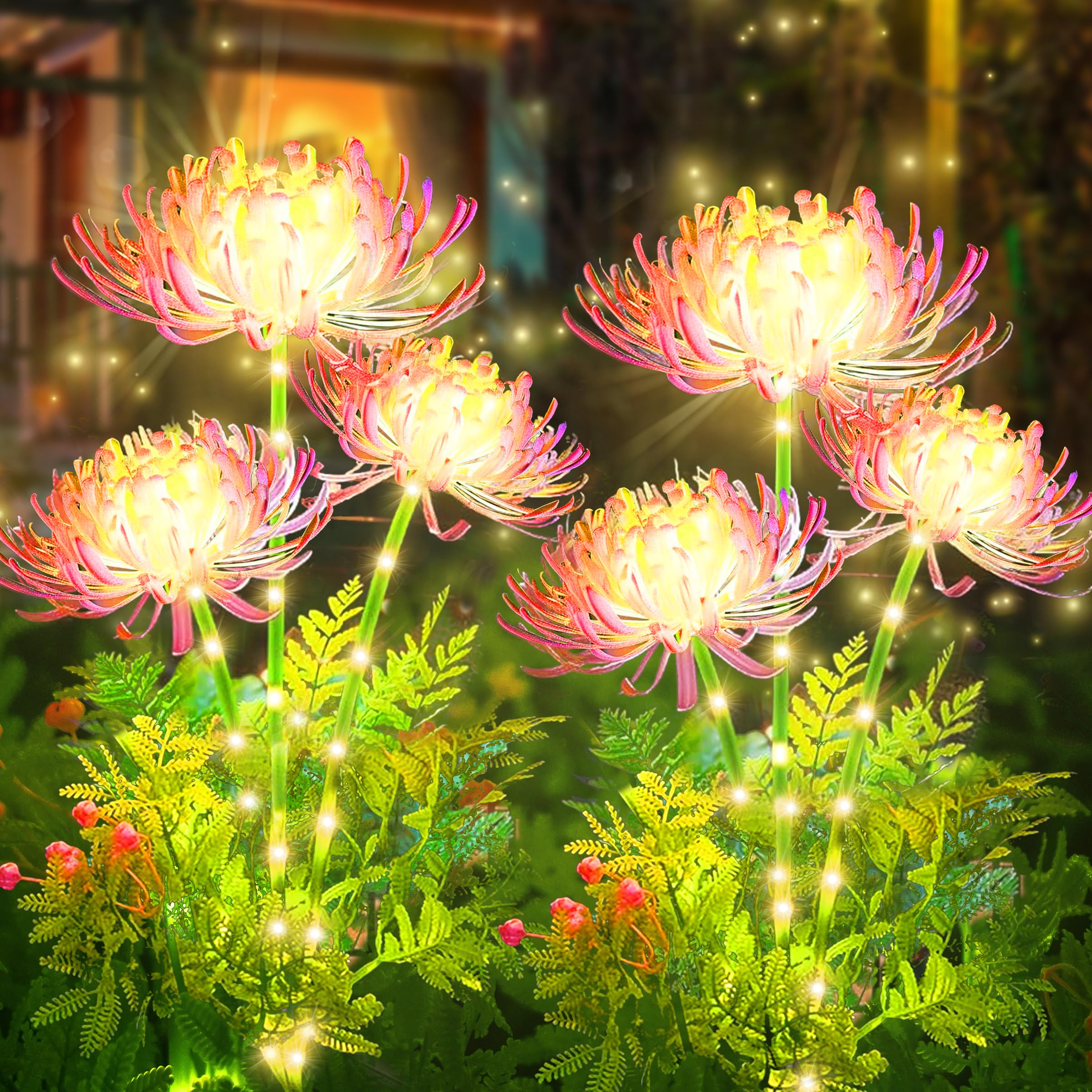 SunKite Solar Garden Lights, Solar Flowers Lights with Glowing Flowers ...
