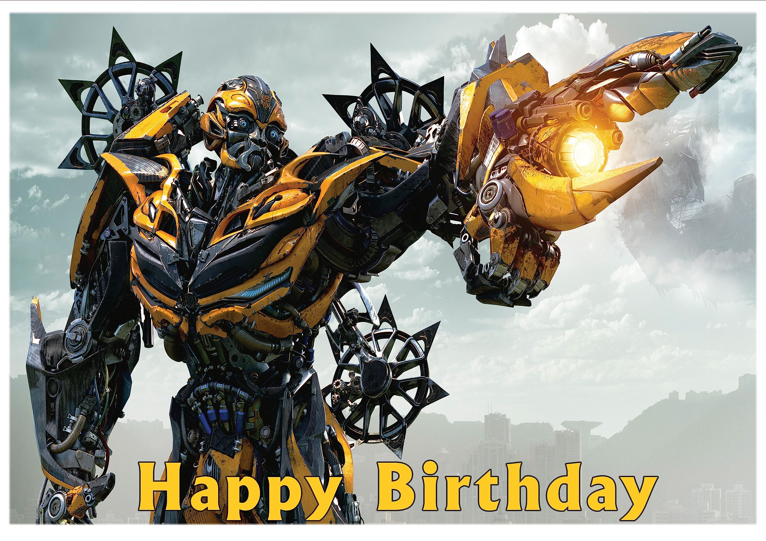 Buy 8.3 Inch Bumblebee Cake Topper – Square Edible Birthday Cake ...