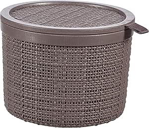 CURVER Round Jute Box with Lid 2 L Brown 100% Recycled, Cranberry ...