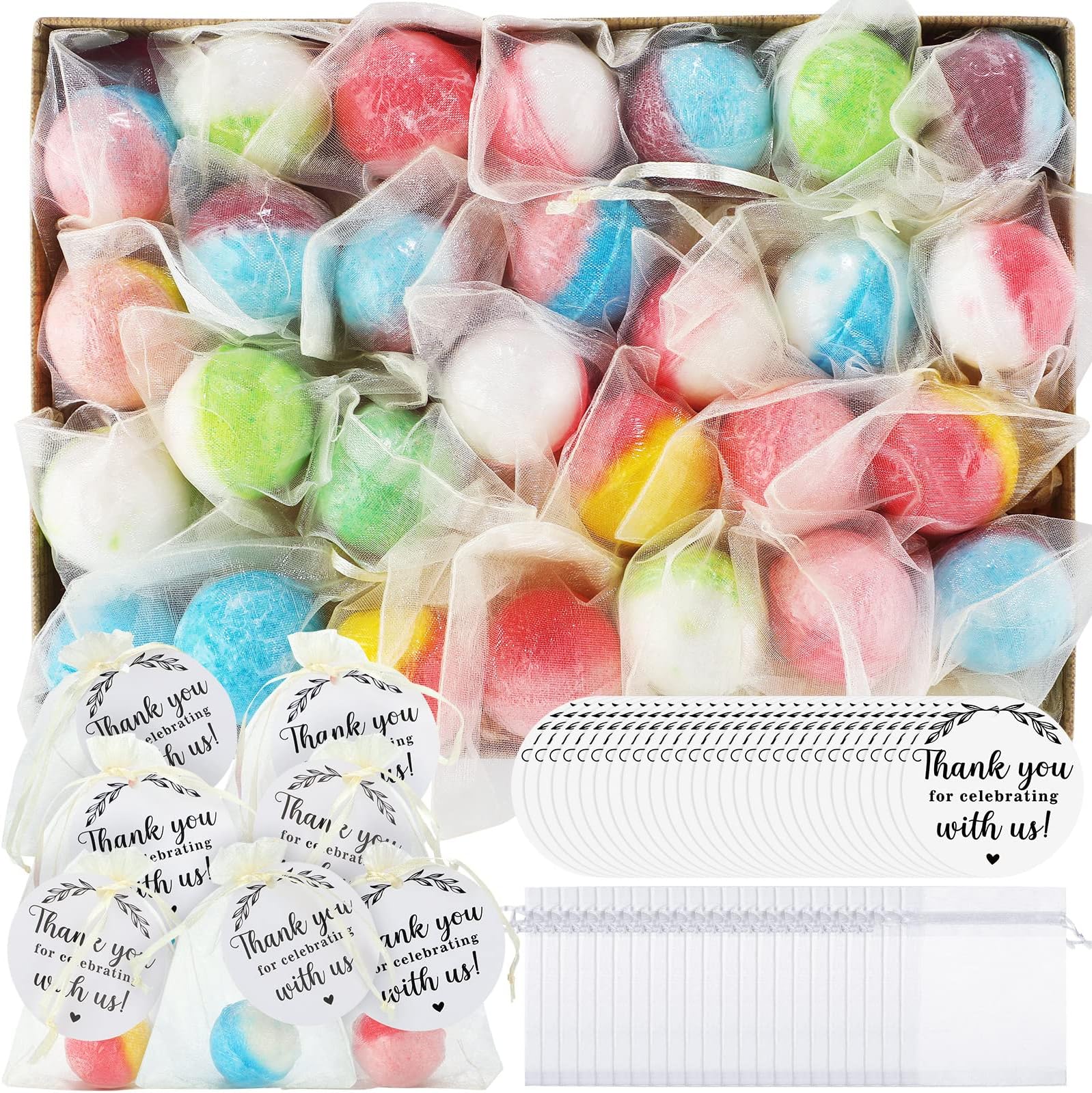Amazon.com: Aromatherapy Bath Bomb Gift Set.24 Individually Wrapped ...