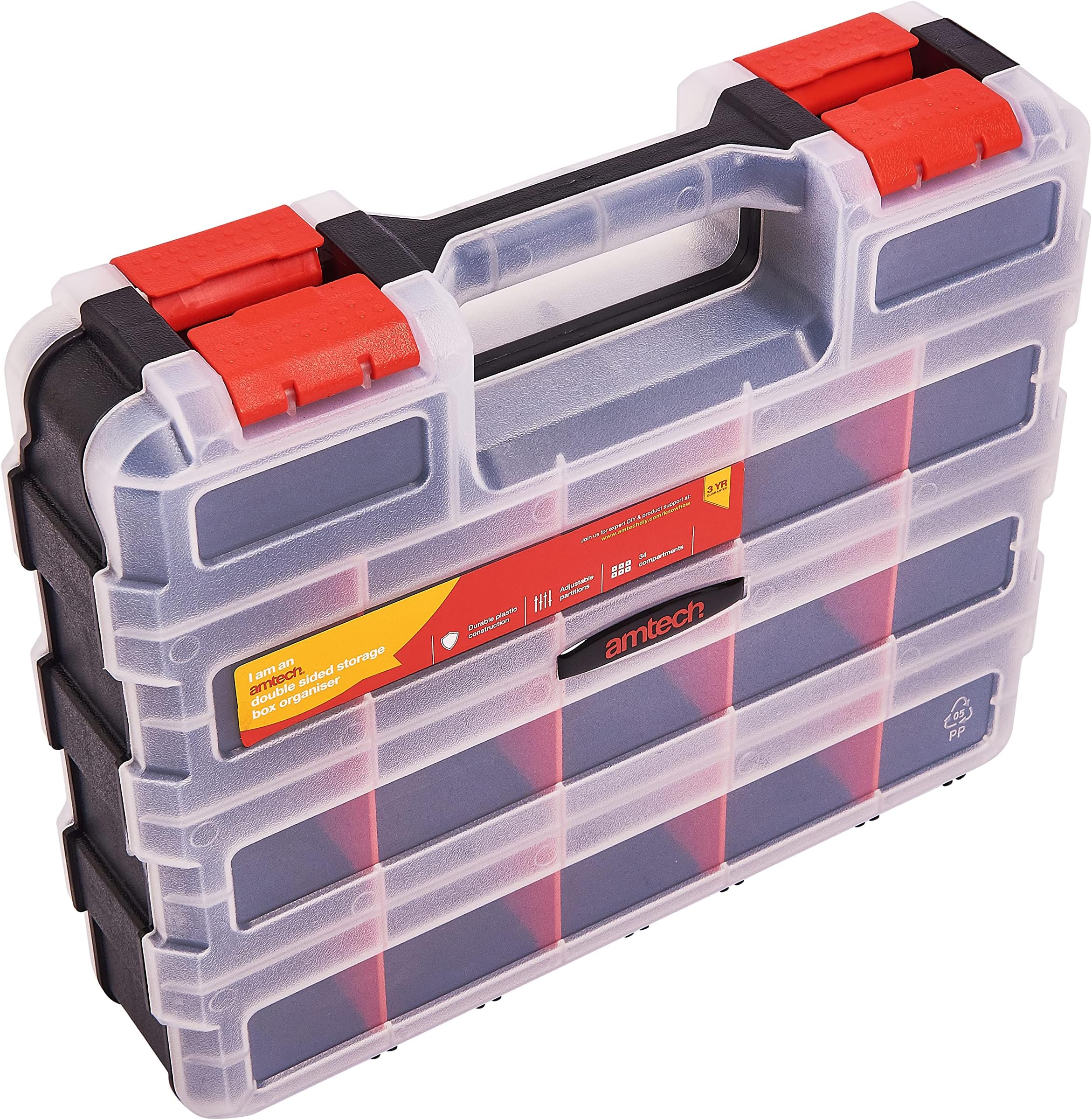 Amtech S6463 Double-Sided Storage Box Organiser, Screw Box, Assortment ...