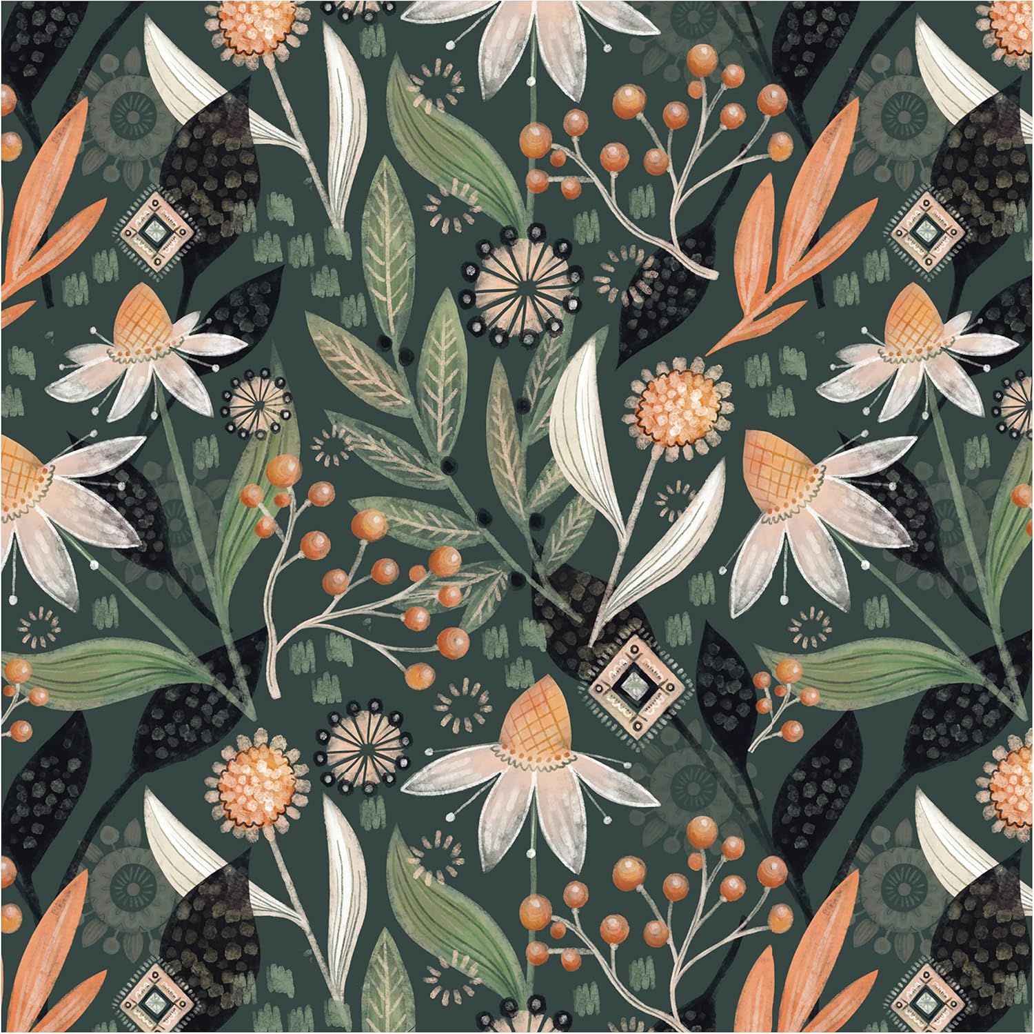 Floralplus Boho Peel and Stick Wallpaper Removable Boho Wallpaper Peel ...