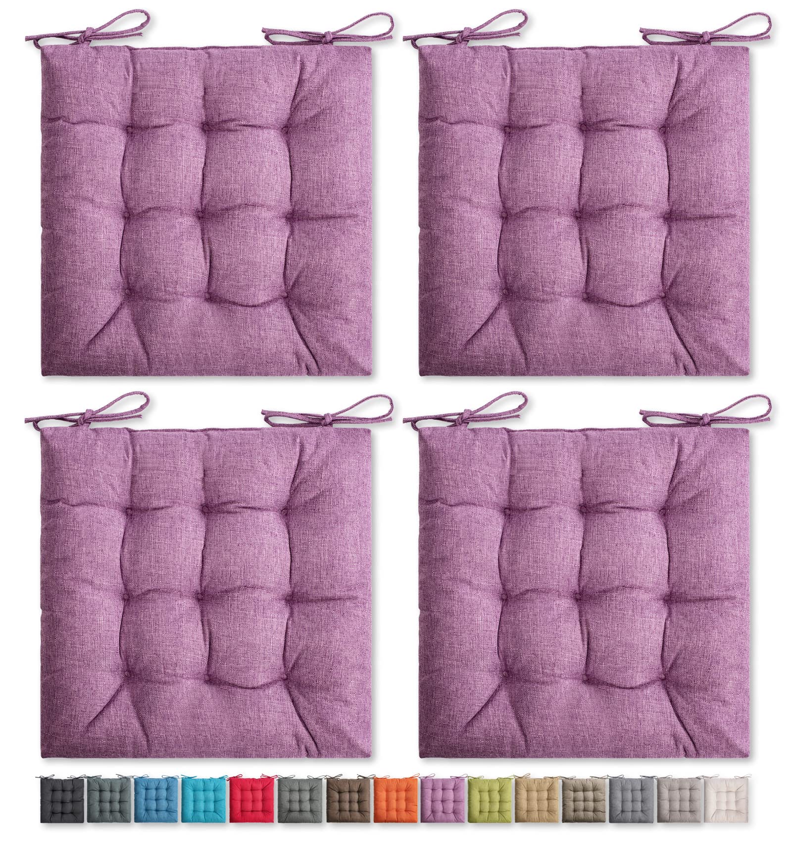 SQUARE MOON 4 Pack Chair Cushions, Seat Cushions, Chair Pads, Chair Mat ...