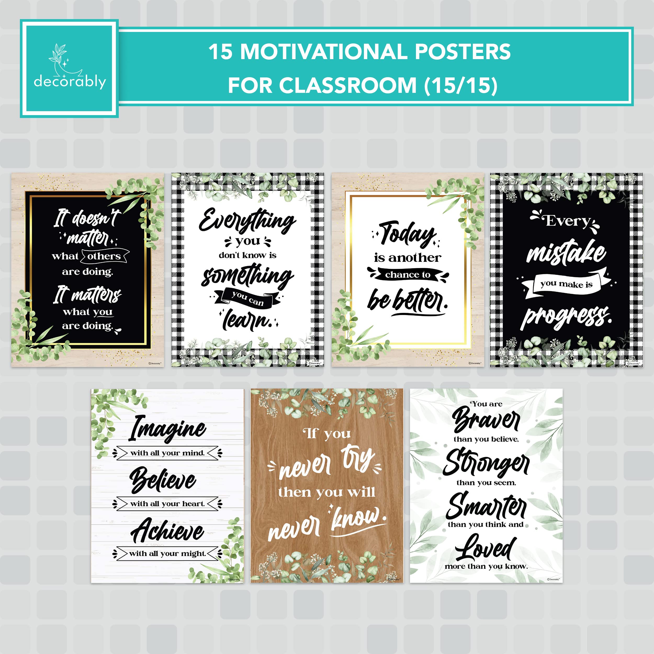 Snapklik.com : Decorably 15 Farmhouse Themed Motivational Wall Decor ...