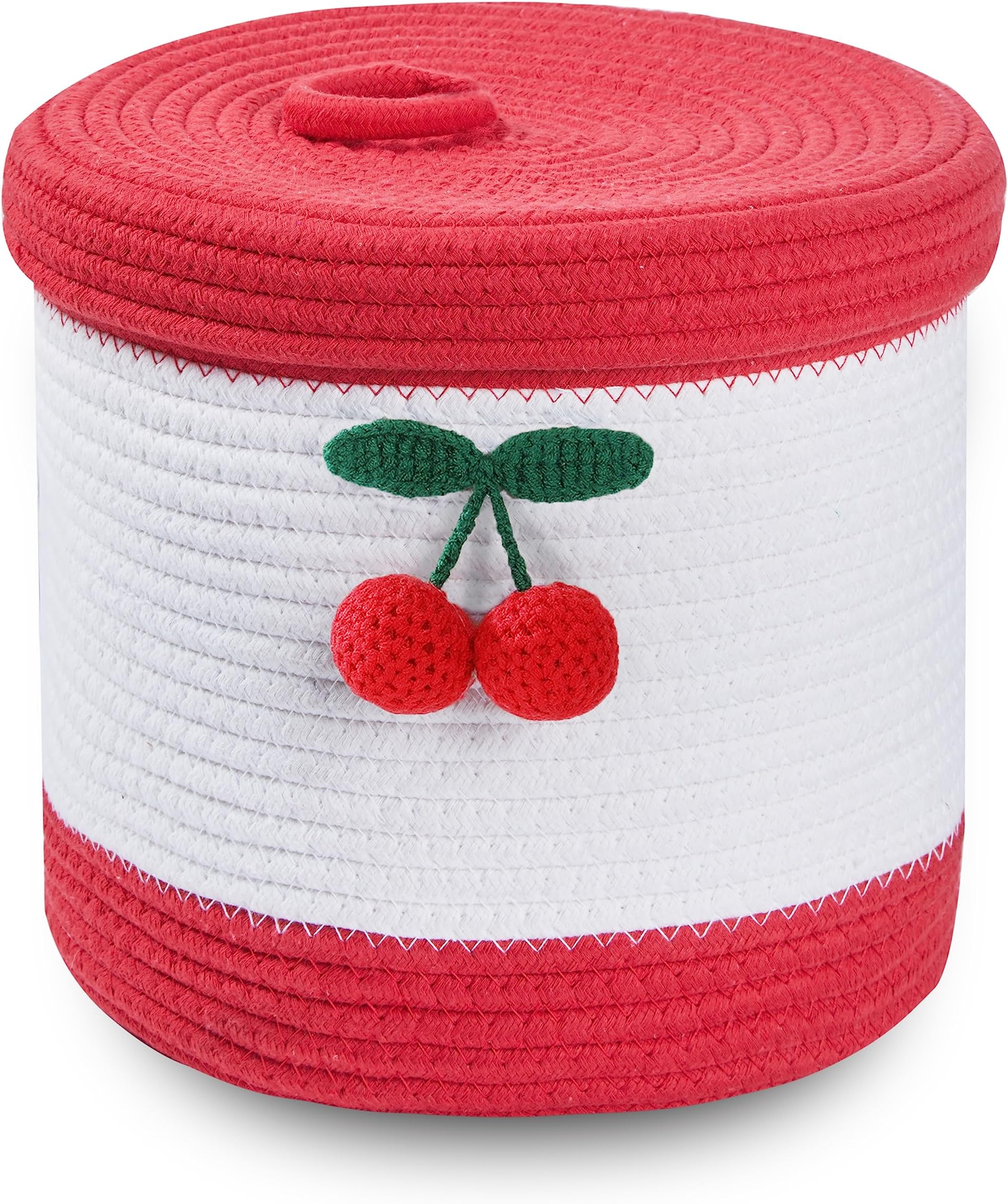 Amazon.com: SHIANCE&LI Storage Round Baskets with Lids - Cotton Rope ...