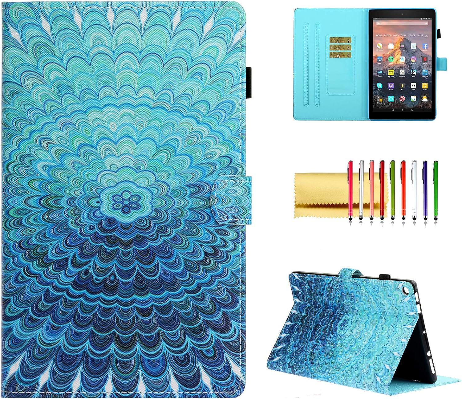 Amazon.com: Fire HD 10 Case (Old Model, 2015/2017/2019), Techcircle PU ...