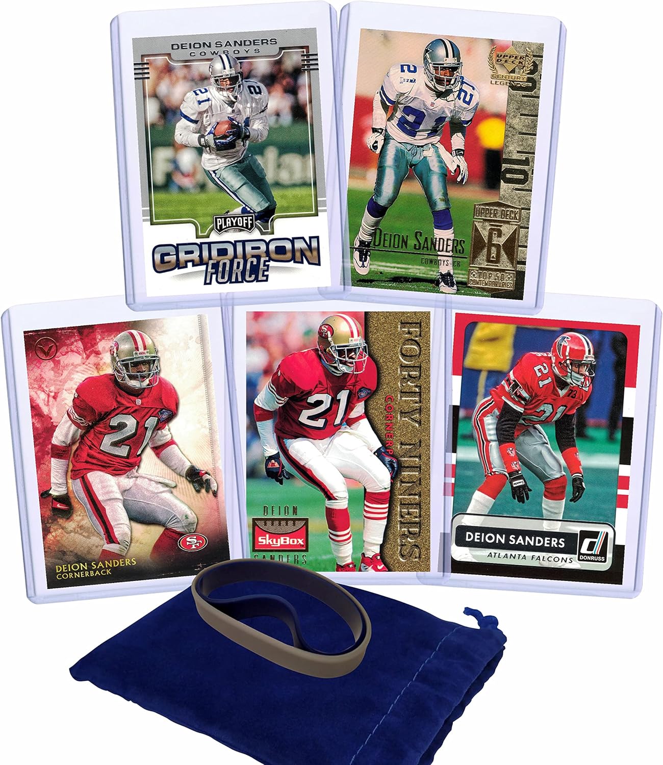 Amazon.com: Deion Sanders Football Cards (5) Assorted Bundle - Dallas ...