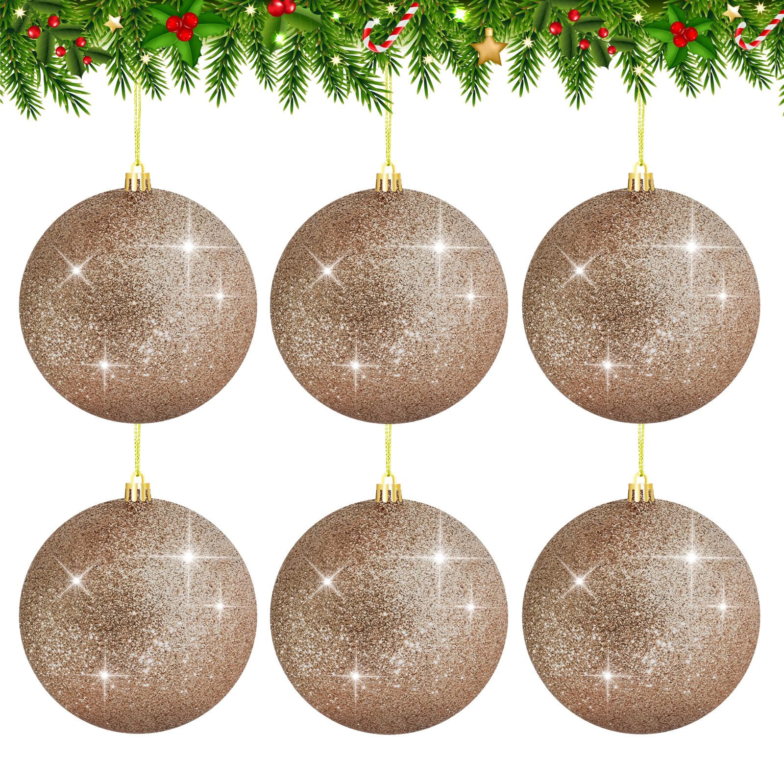 Amazon.com: 6Pack 4inch Large Christmas Balls Christmas Tree Decoration ...