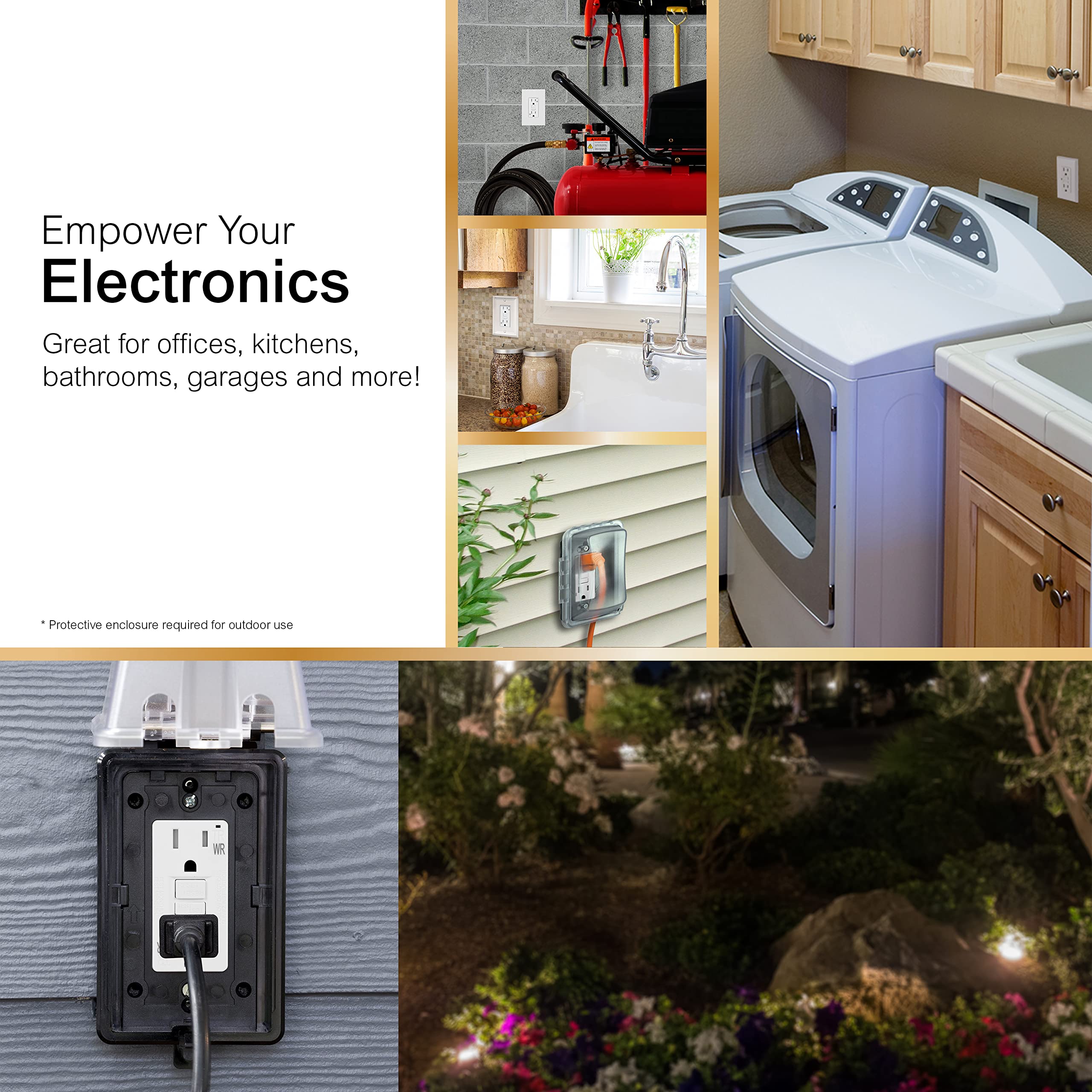 Snapklik.com : 15A GFCI Receptacle, Tamper Resistant, Weather Resistant ...
