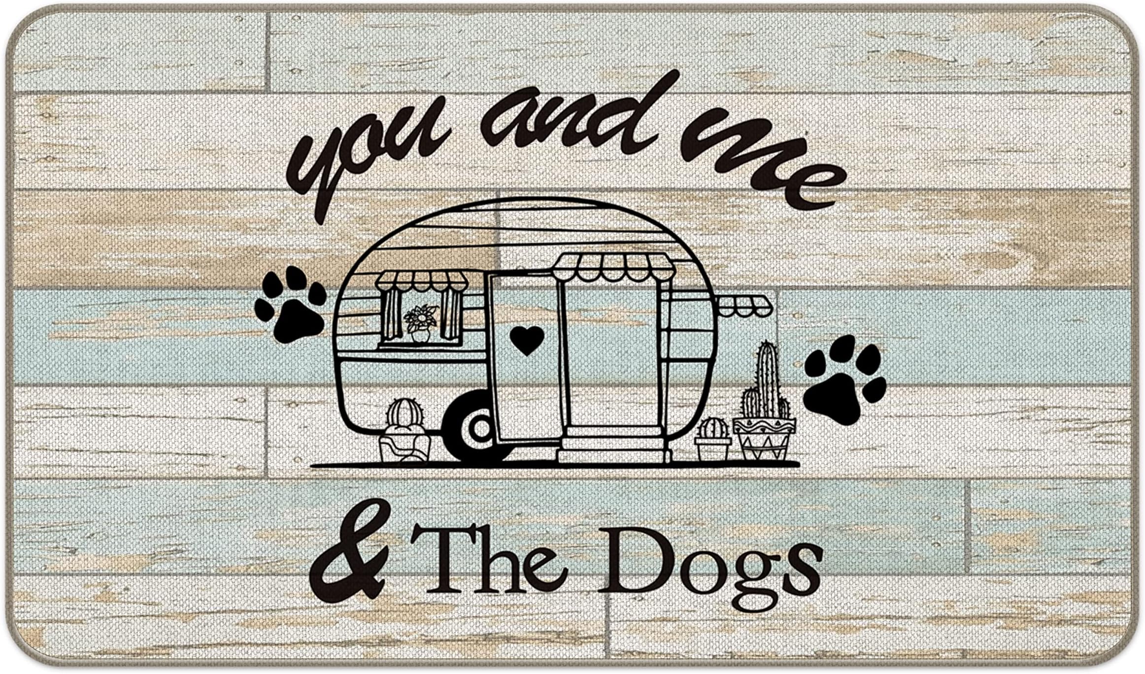 Amazon.com: UINHMOP 17''x30''Set of 2 You Me and The Dogs Camping ...