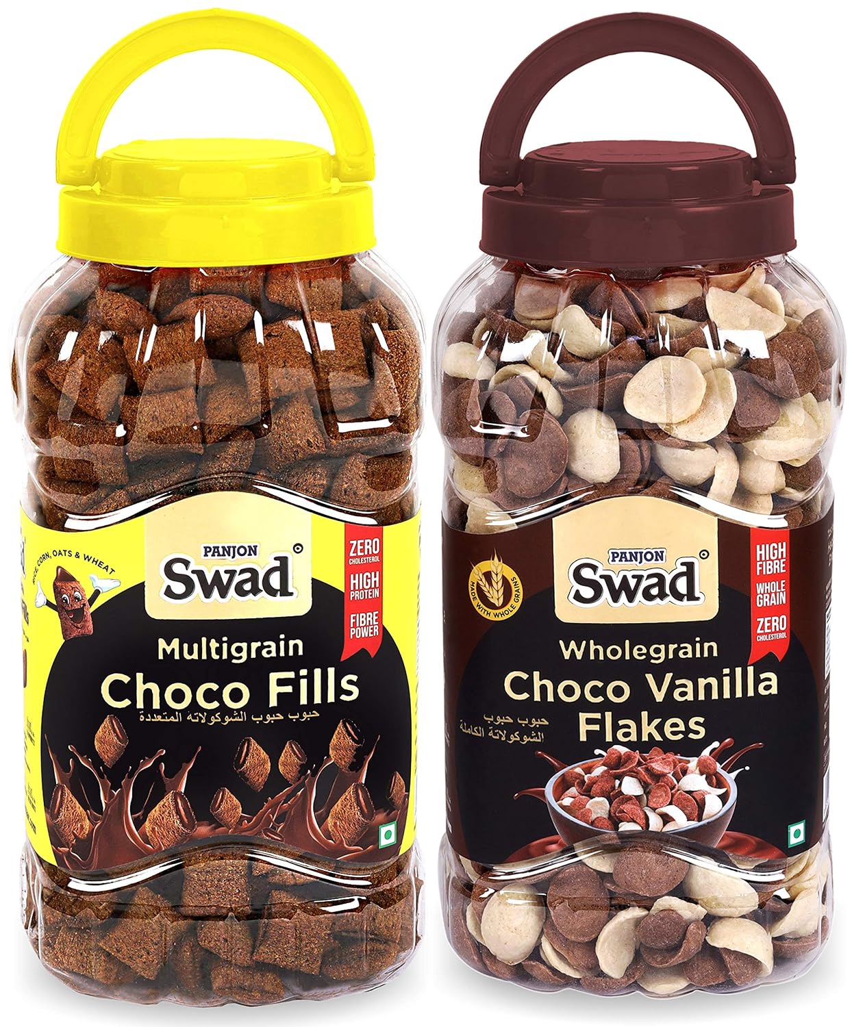 Swad Choco Vanilla Flakes & Choco Fills, Combo of 2 Jars (Multigrain ...