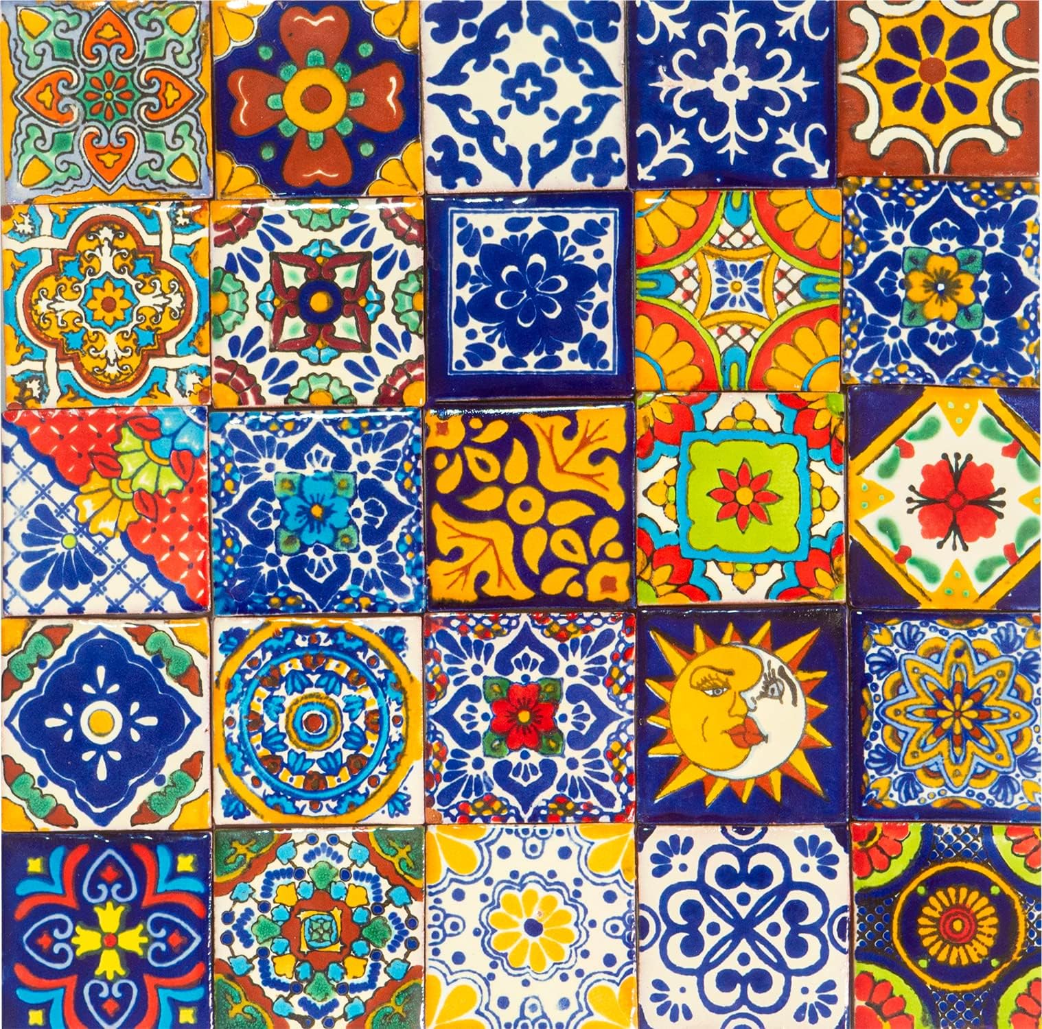 9 Mixed Designs (NO Stickers) Real Ceramic A1 Quality Talavera Mexican ...