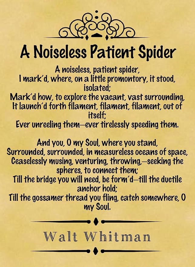 Amazon.com: A4 Size Parchment Poster Classic Poem Walt Whitman A ...