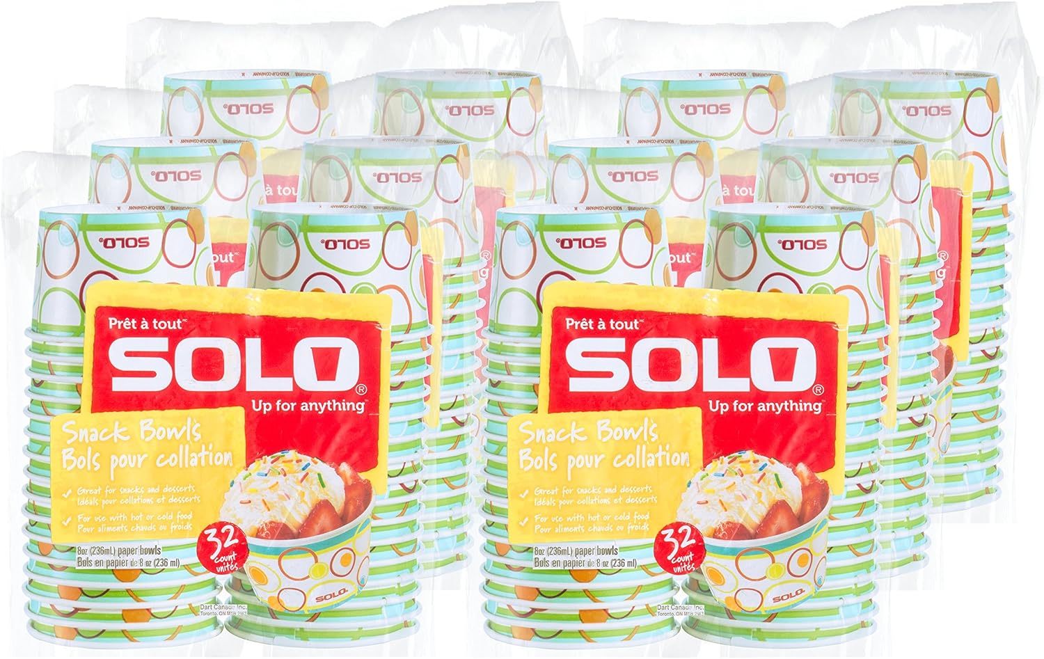 Amazon.com: SOLO Cup Company Paper Snack Bowls, 8 Ounce, 6-Packs of 32 ...