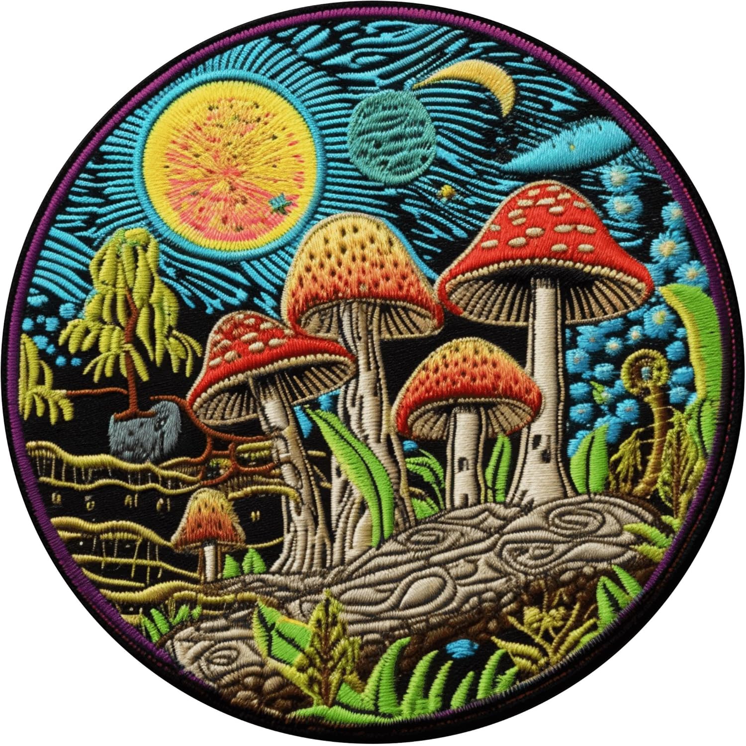 Amazon.com: Mushrooms Patch 3" Iron-on Sublimated Applique for Clothing ...