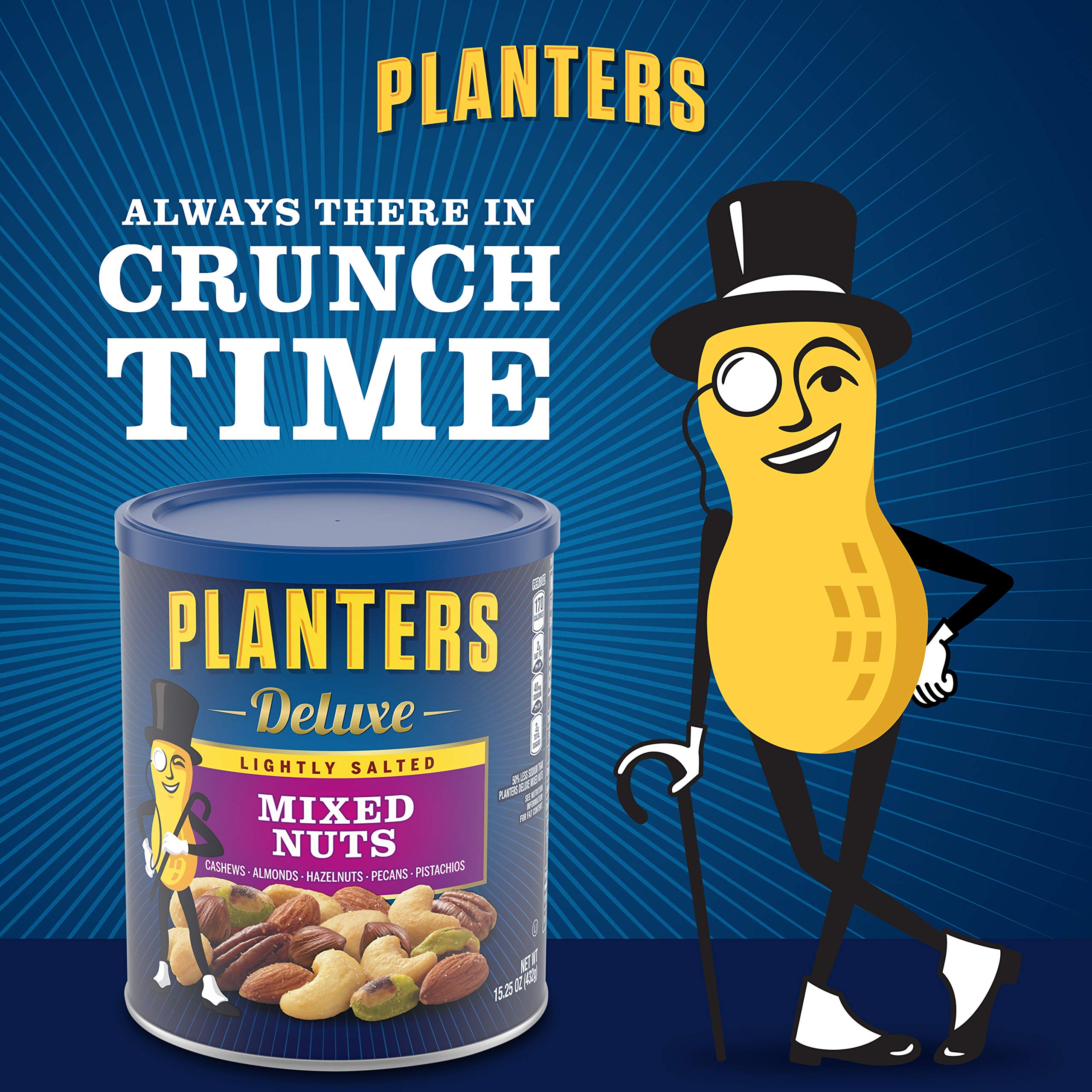 PLANTERS Deluxe Lightly Salted Mixed Nuts, 15.25 oz. Resealable ...