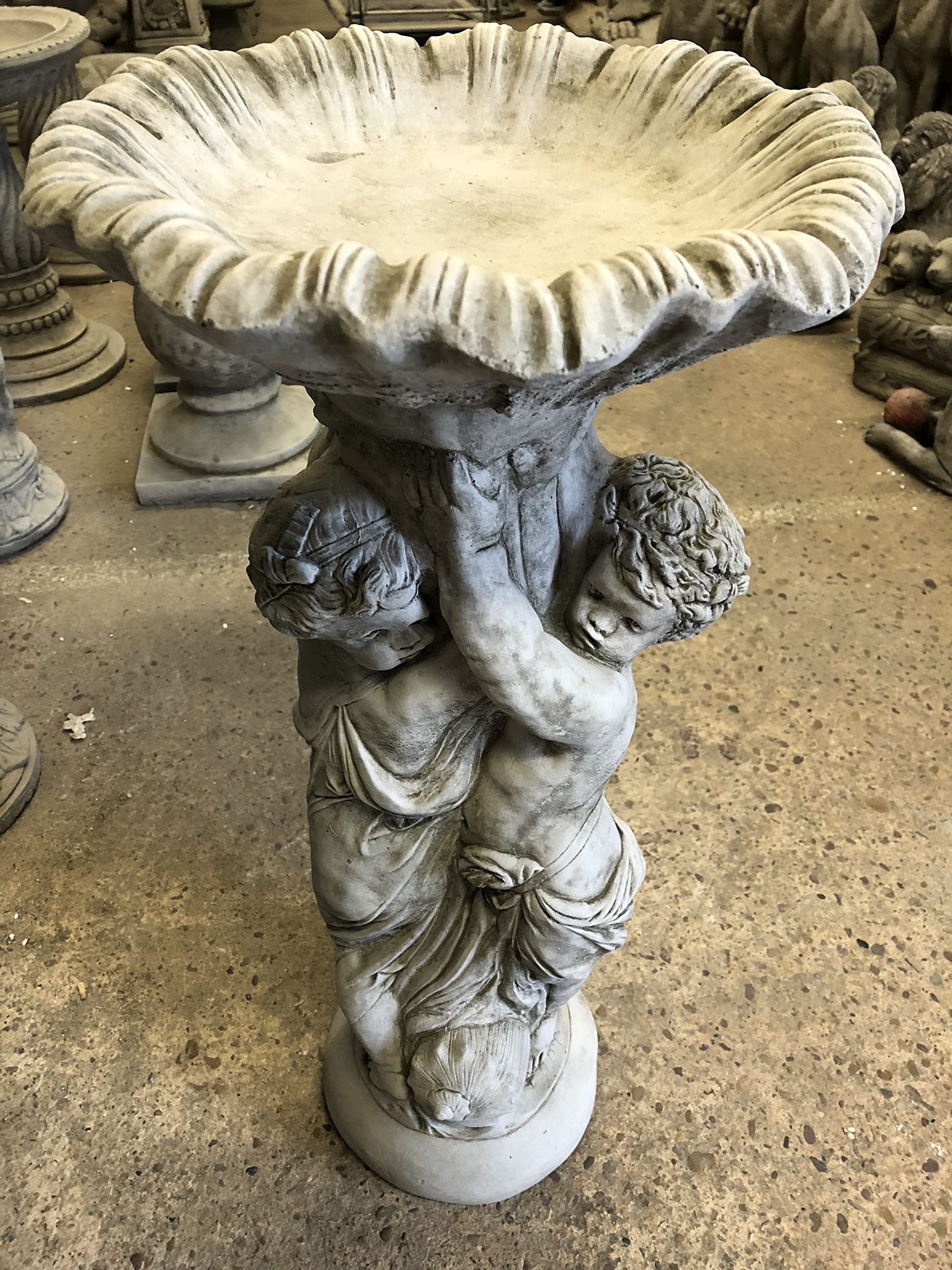 Concrete Cherub Bird Bath Devonshire Birdbath Unique Stone | Antique