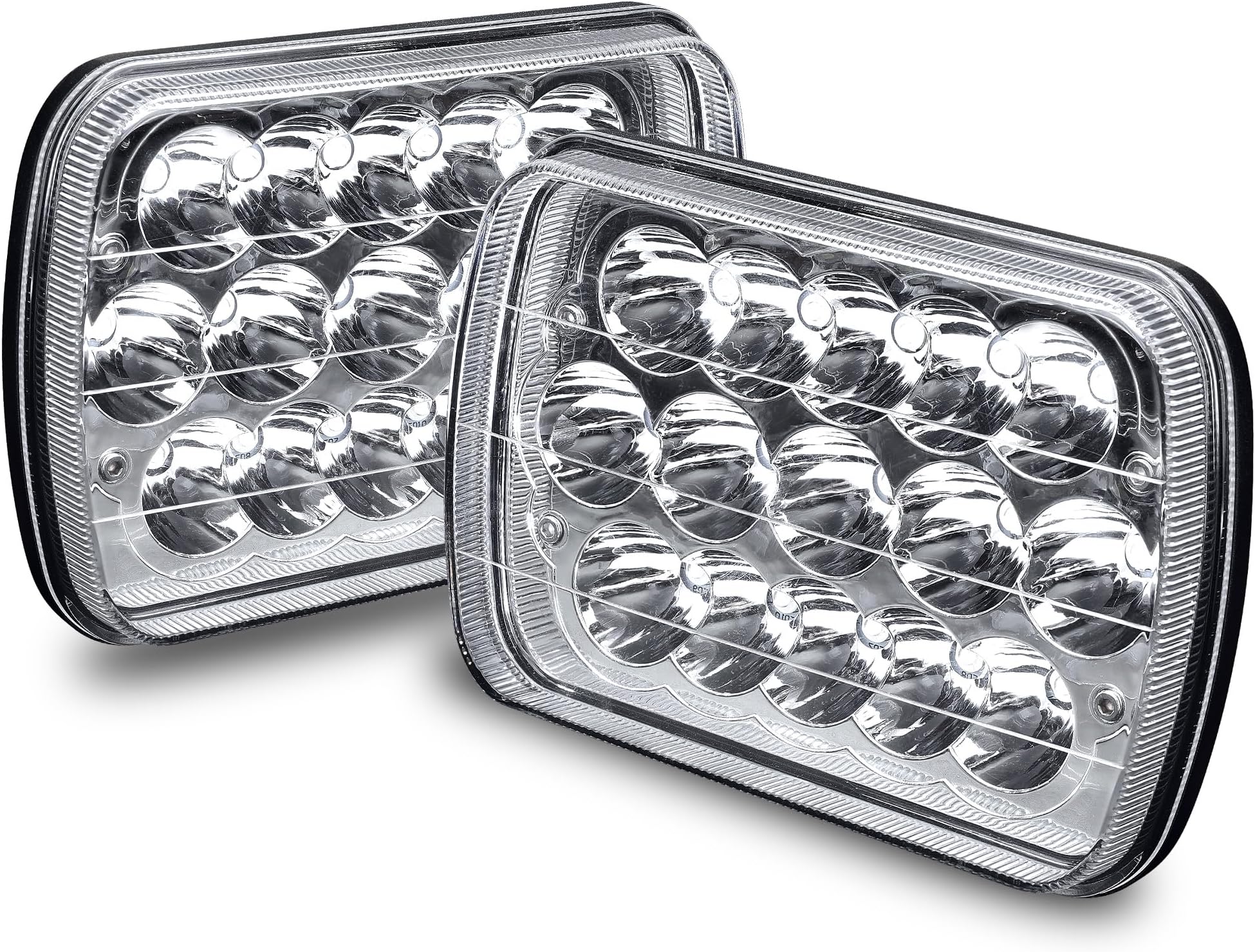 Amazon.com: TRUE MODS 7x6 5x7 H6054 Chrome LED Headlights H4 Sealed ...