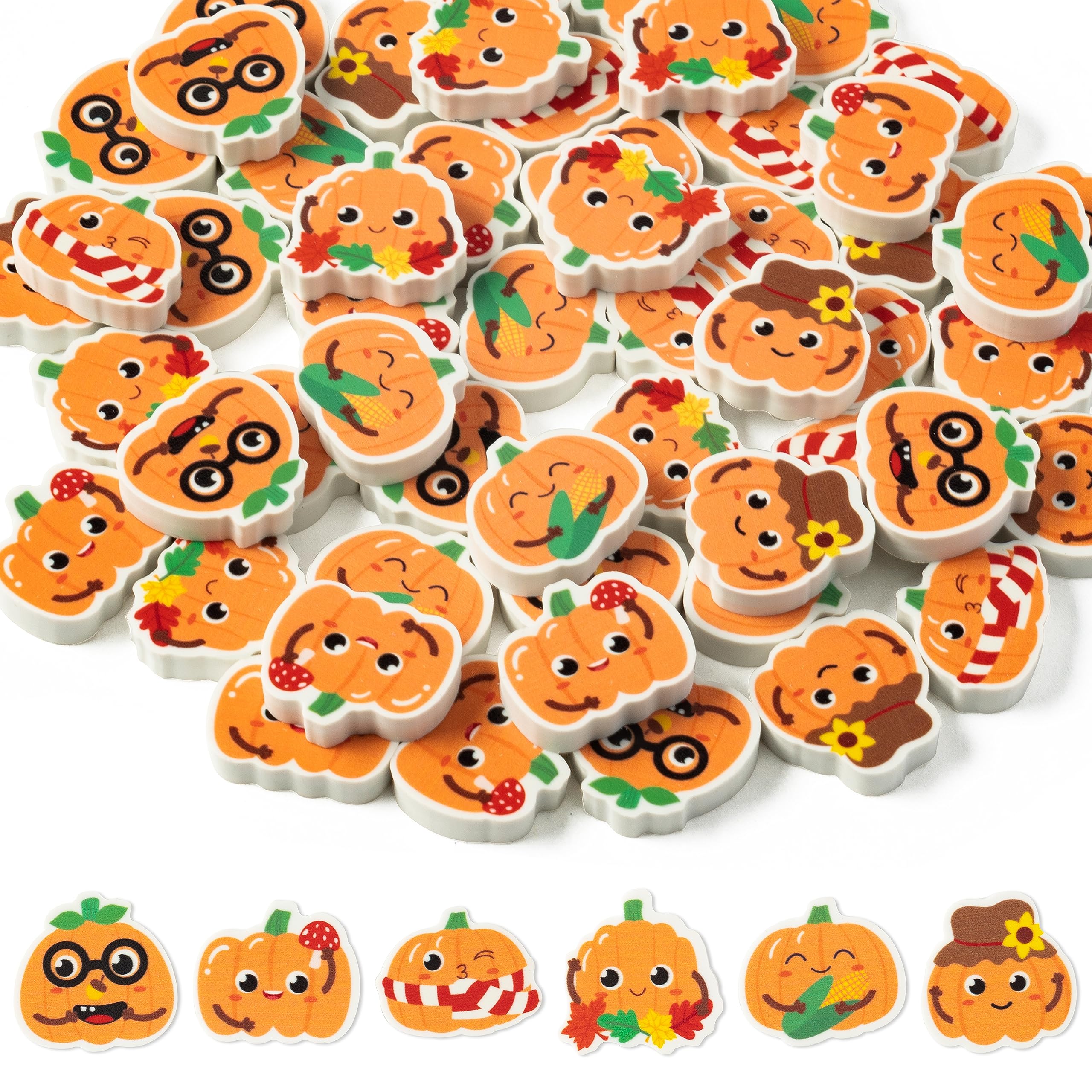 Snapklik.com : Fall Pumpkin Mini Eraser For Kids - 60Pcs Bulk Novelty ...
