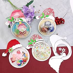 AlinaCraft 1pc Santa Hat Candy Dome Metal Die Cut with 5pc Clear ...