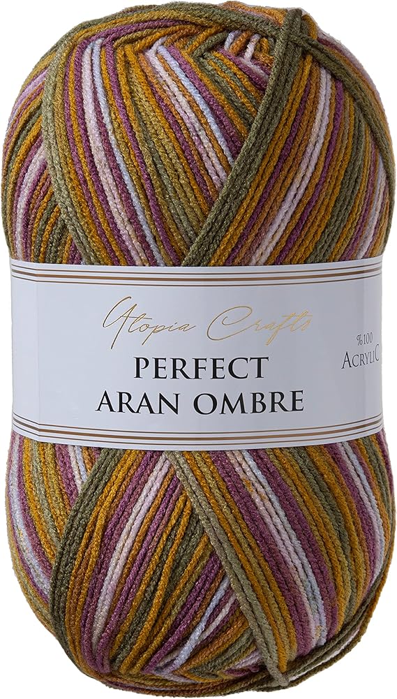Utopia Crafts Aran Ombre Multicolour Knitting and Crochet Yarn, 300g ...