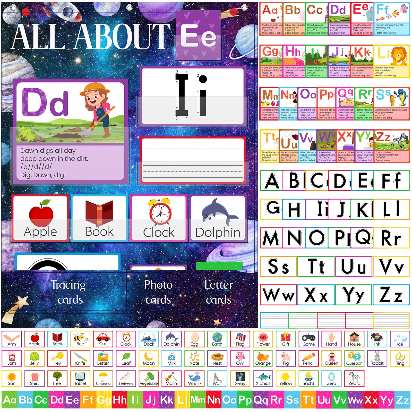 34 X 27 All About Letters Pocket Chart Outer Space | Desertcart INDIA