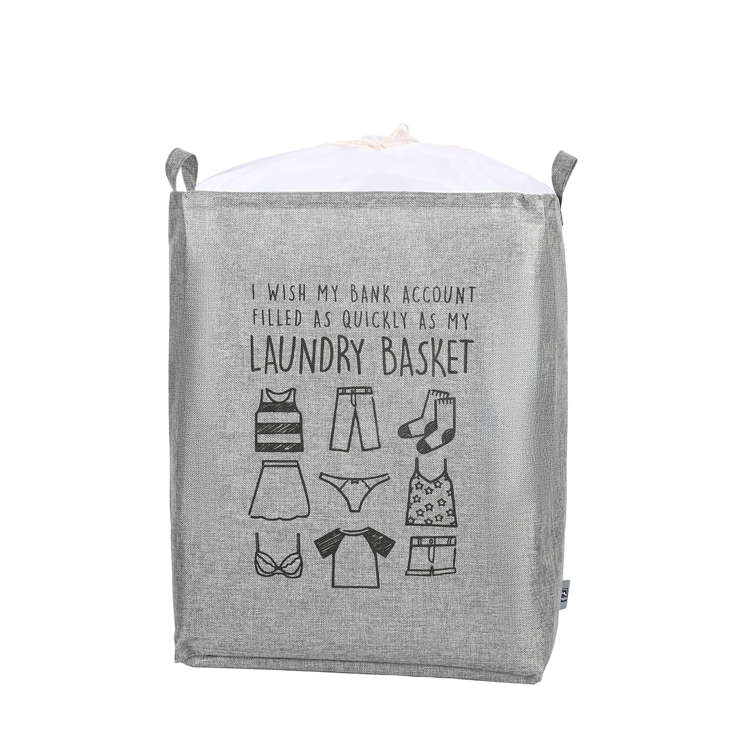 Accurate Collapsible Laundry Bag with Drawstring Closure, Clothes ...