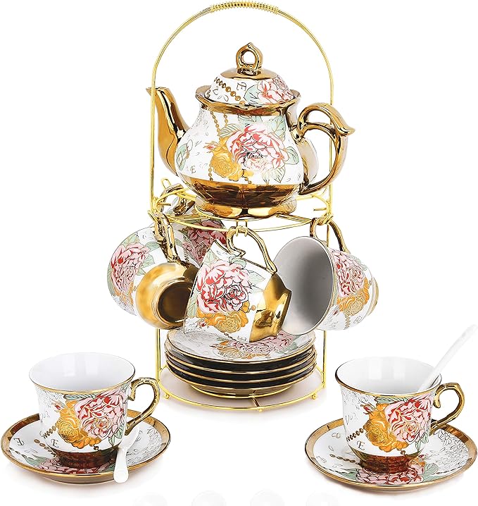 Amazon.com | DaGiBayCn 20 Piece European Ceramic Tea Set Coffee set ...