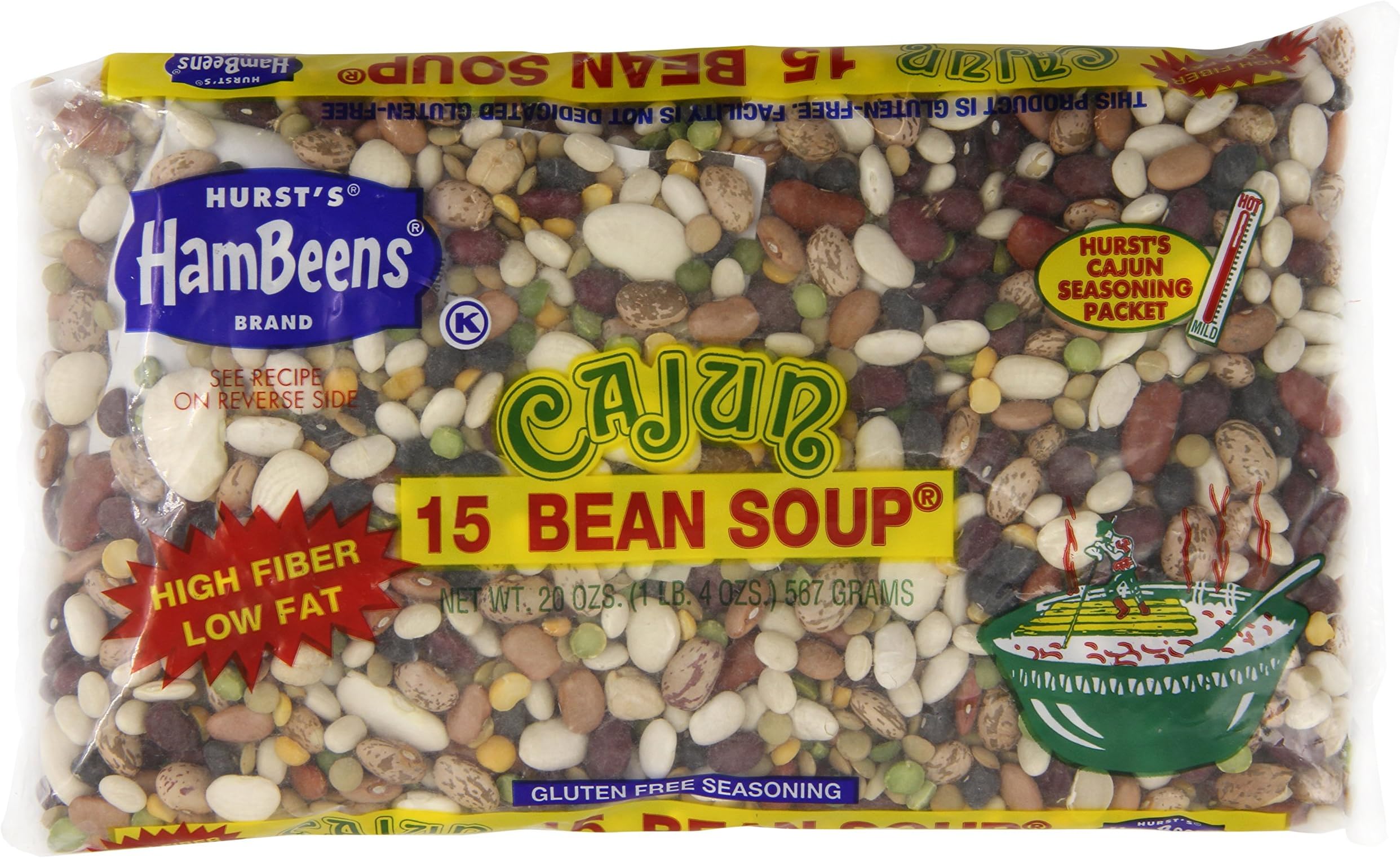 Amazon.com : Hurst's HamBeens Cajun Bean Soup, 20 Ounce : Grocery ...