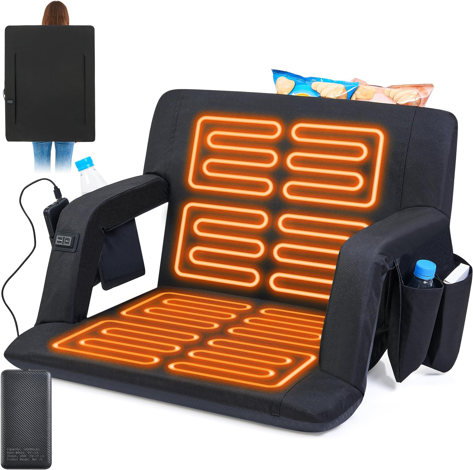 Amazon.com: IFNOW Dual-Sided Heated Stadium Seats for Bleachers with ...