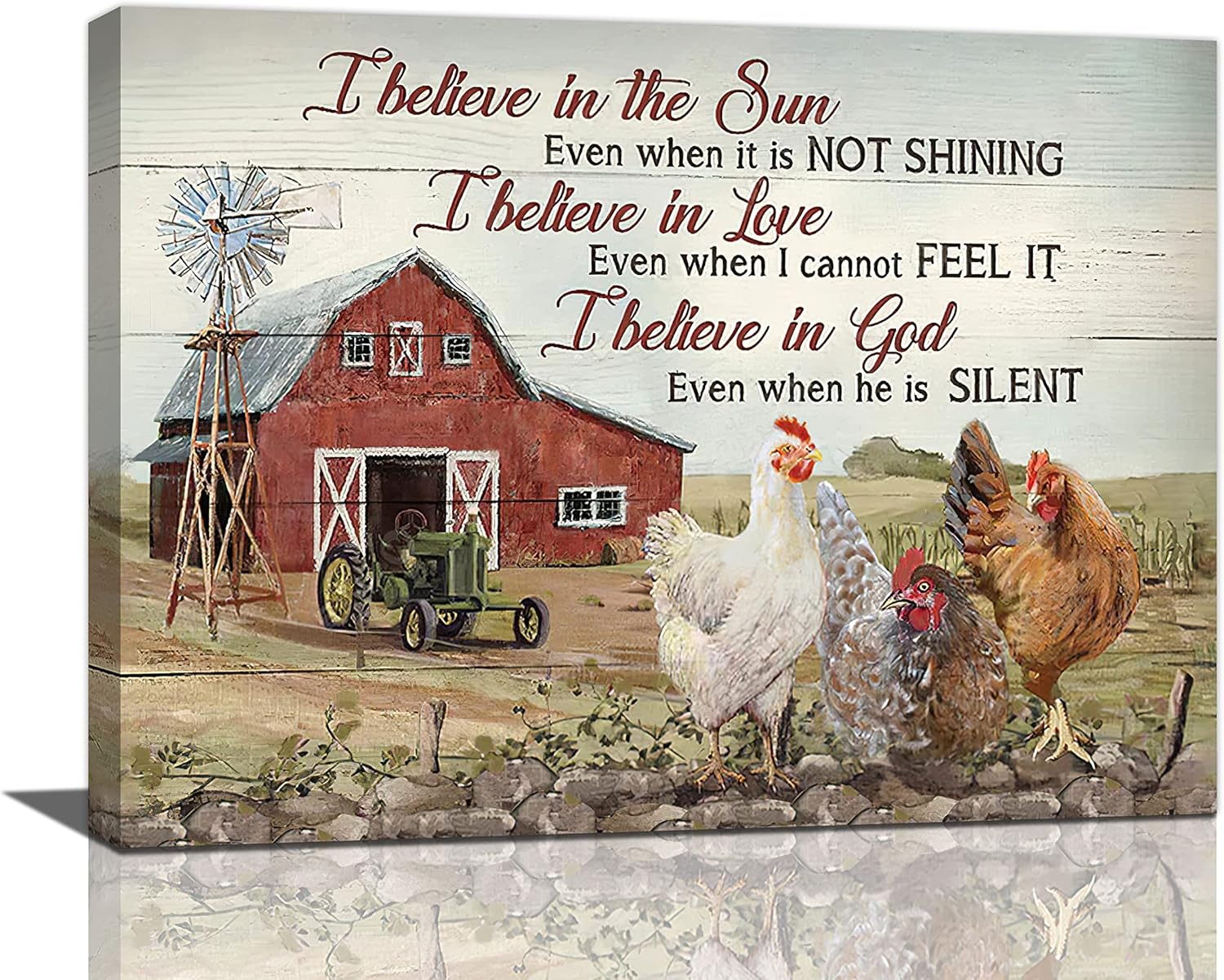 Amazon.com: banonaty Rooster Kitchen Decor Wall Art Rustic Farmhouse ...