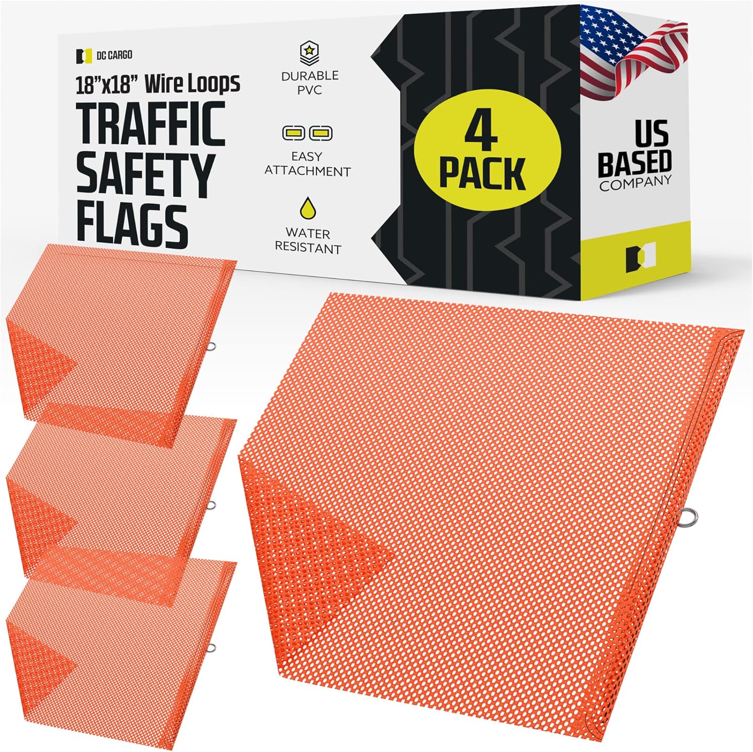 DC Cargo Mesh Safety Oversize Flag W/Wire Mount - DOT Compliant - Mark ...