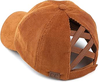 Funky Junque Criss Cross Hat Womens Baseball Cap Distressed Ponytail Messy Bun Trucker Ponycap ...