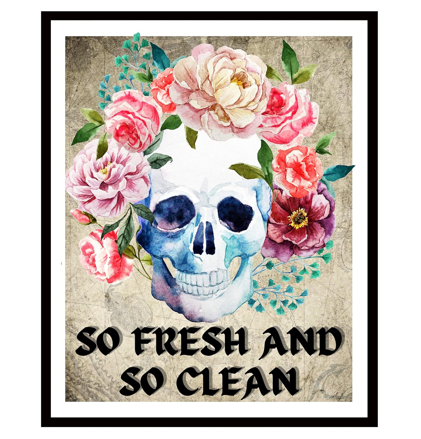 Amazon.com: Roxbury Row Goth Bathroom Decor | Skeleton Decor, Skull ...
